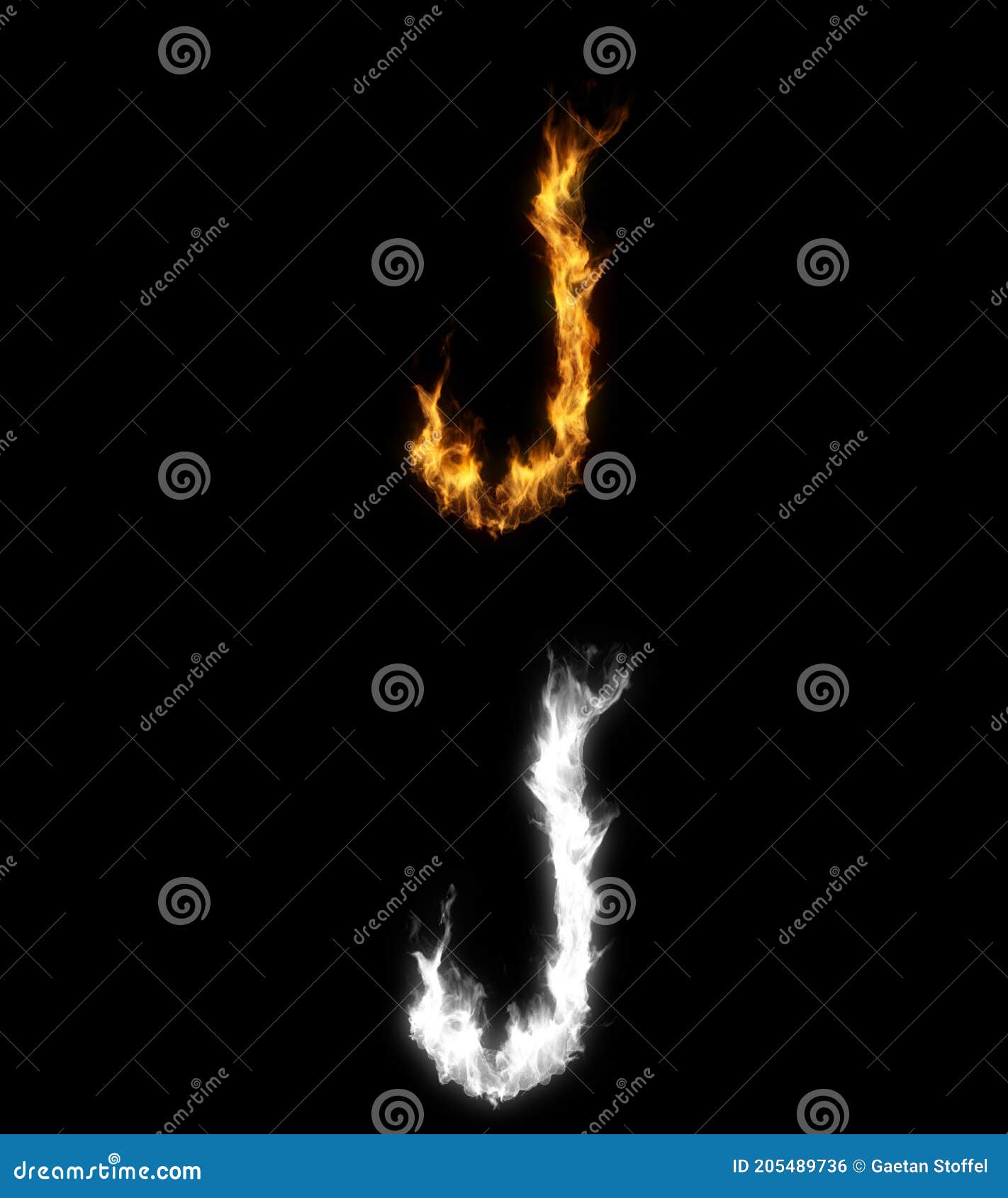 3D Illustration of the Letter J on Fire with Alpha Layer Stock ...