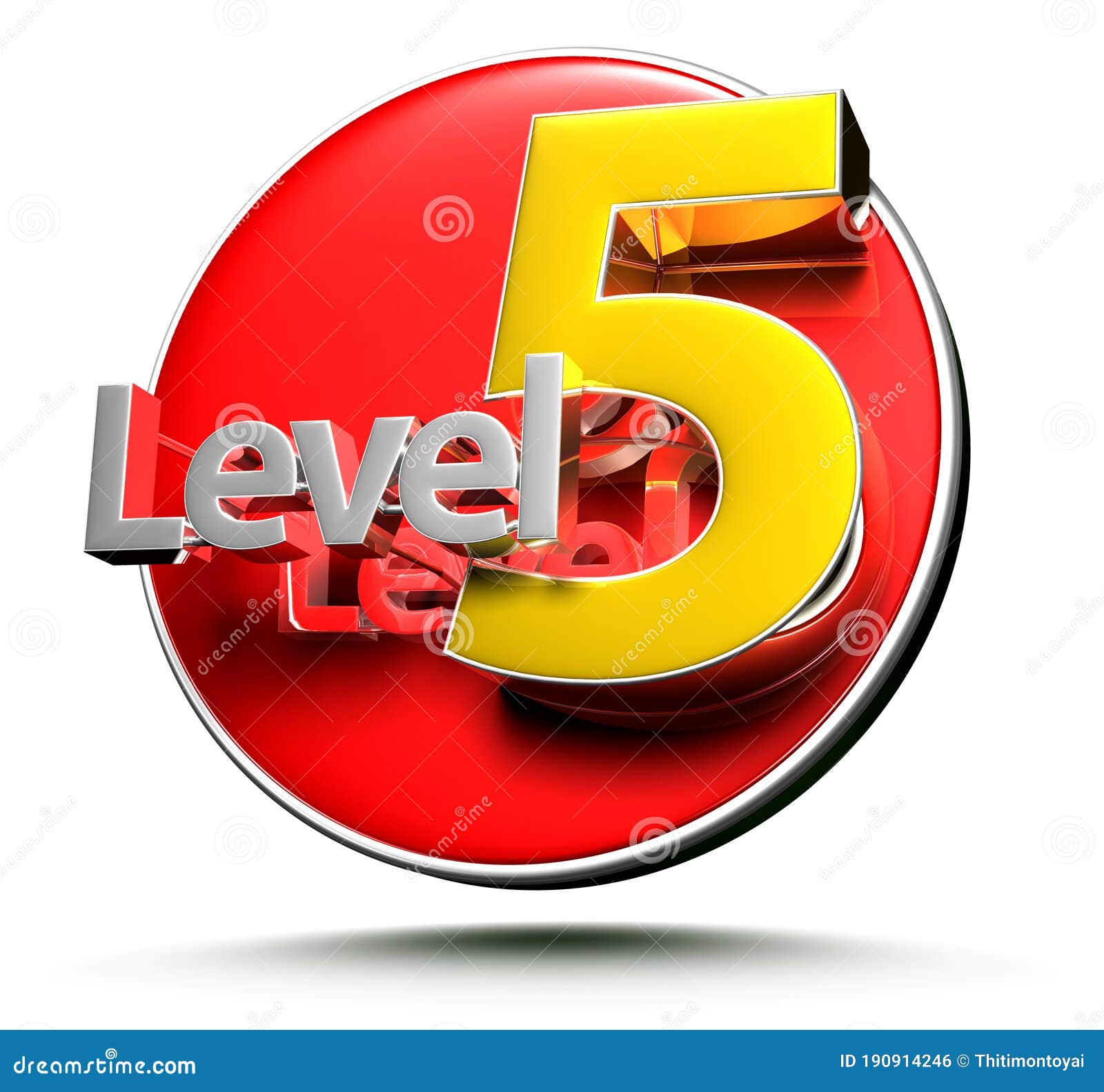 Signs Level 5 3d. stock illustration. Illustration of info - 190914246