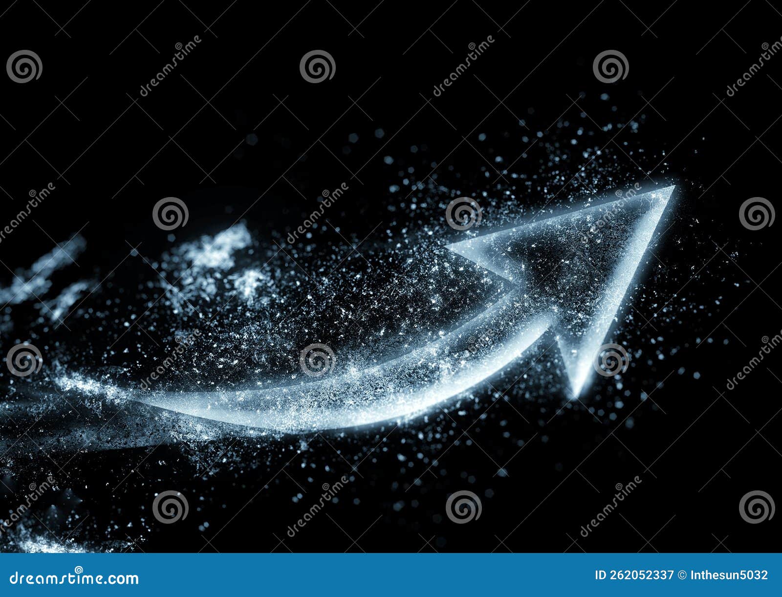 3d Illustration of Light Arrows Flying in the Dark Stock Illustration ...
