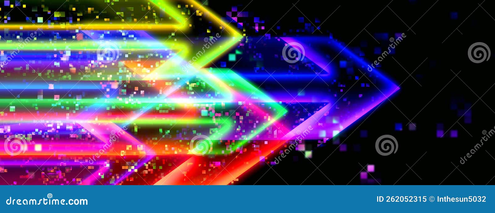 3d Illustration of Light Arrows Flying in the Dark Stock Illustration ...