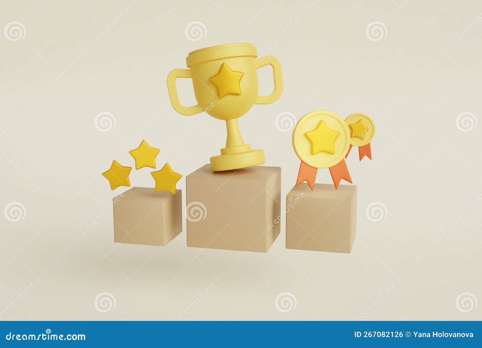 3d Illustration on Light Backdrop. Advertising Template. Studio Stage ...