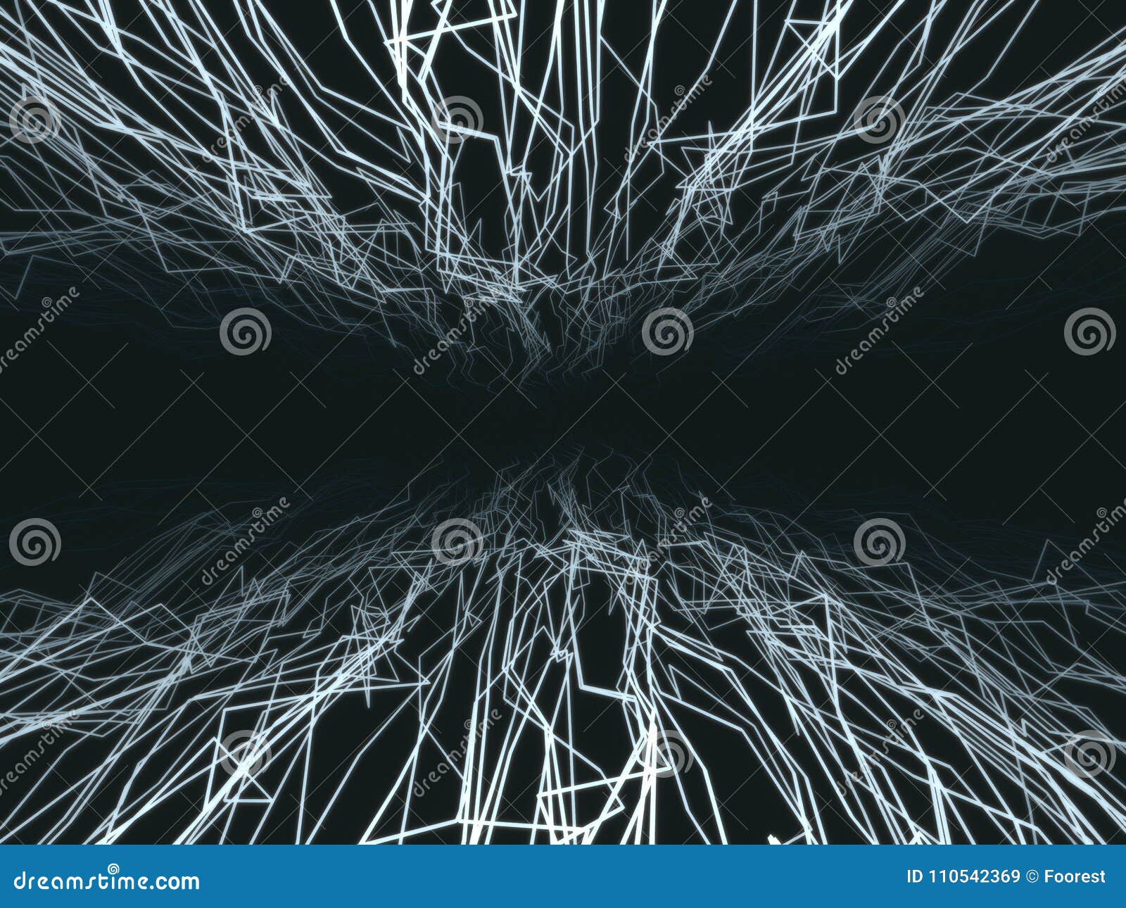 3d Illustration of Light Broken Lines in Perspective Stock Illustration ...