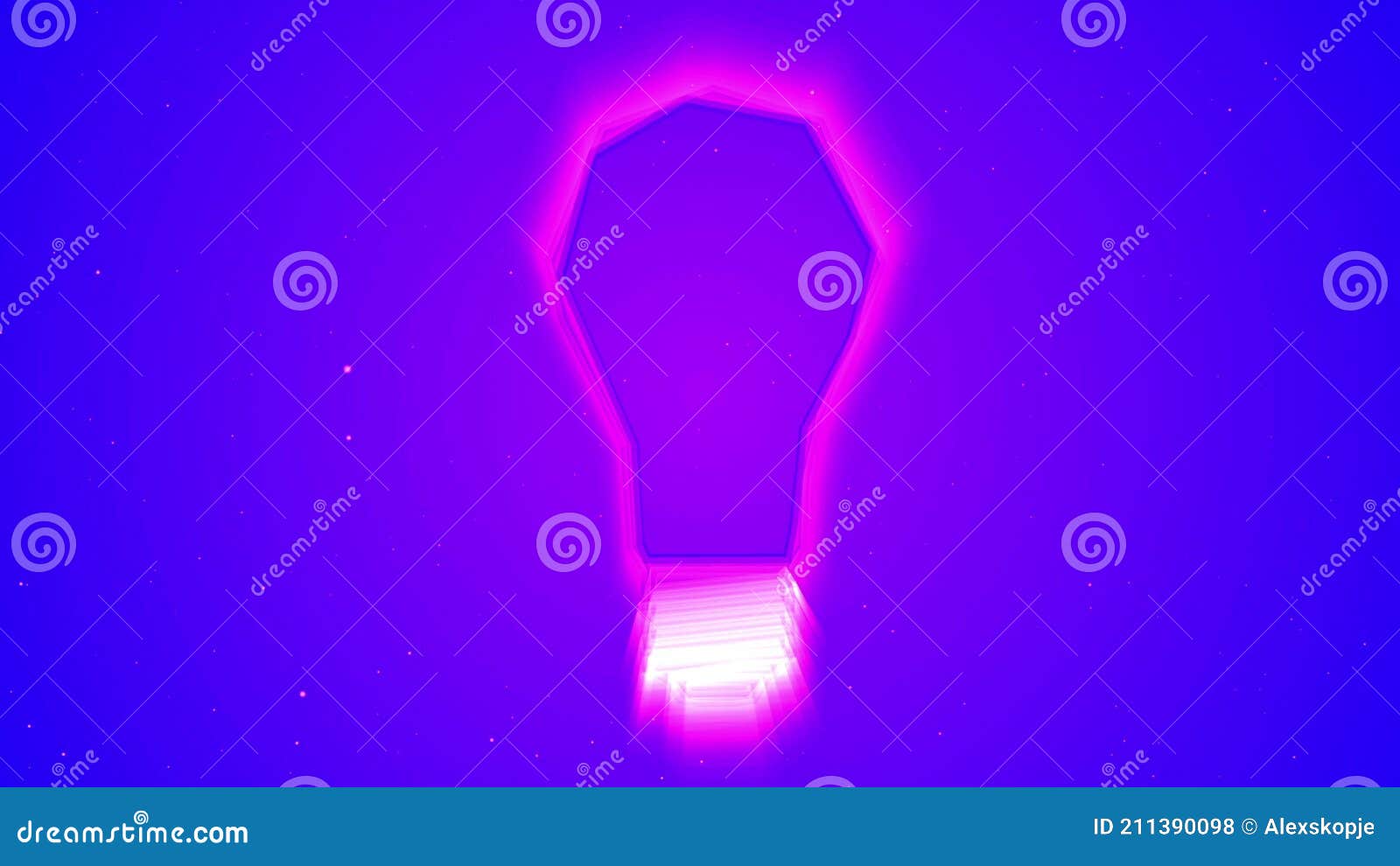 3D Illustration of Light Bulb Purple Neon Glow Stock Illustration ...