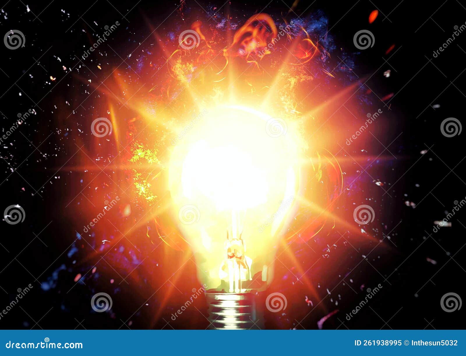 3d Illustration of a Light Bulb that Shines with the Concept of Science ...