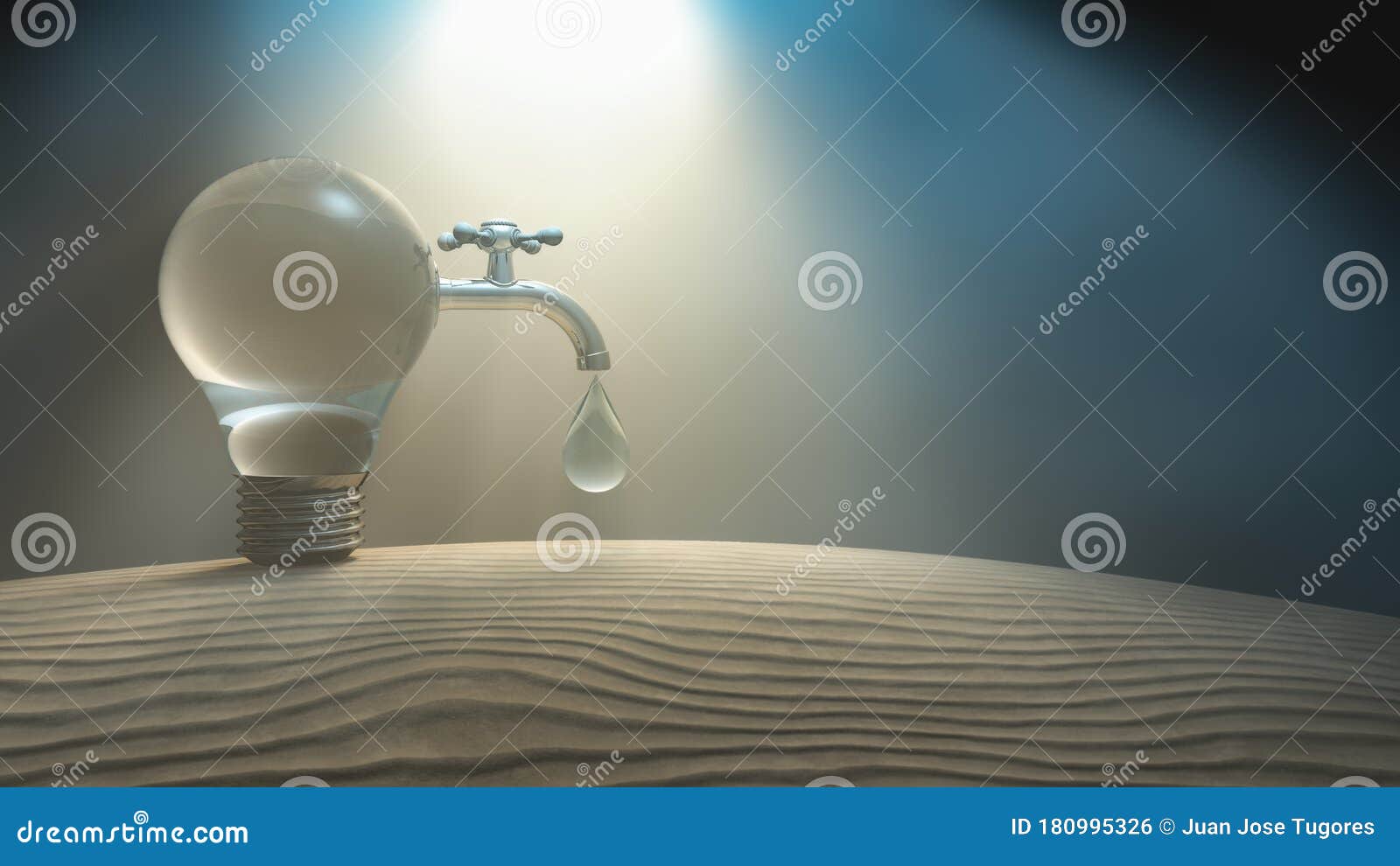 Light bulb, tap and beach stock illustration. Illustration of blue ...