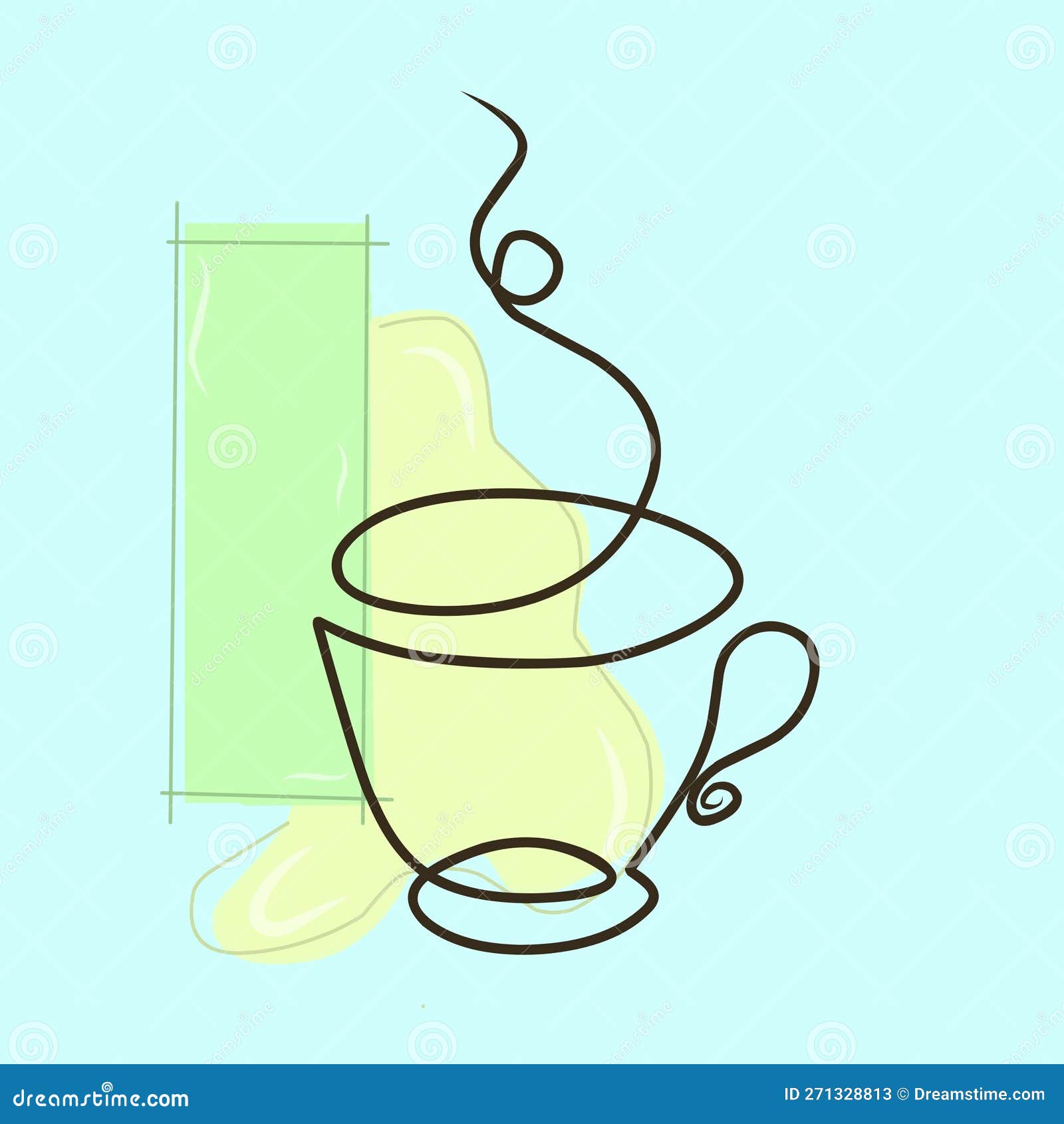 2d Illustration of Lines Forming a Coffee Cup Stock Illustration ...