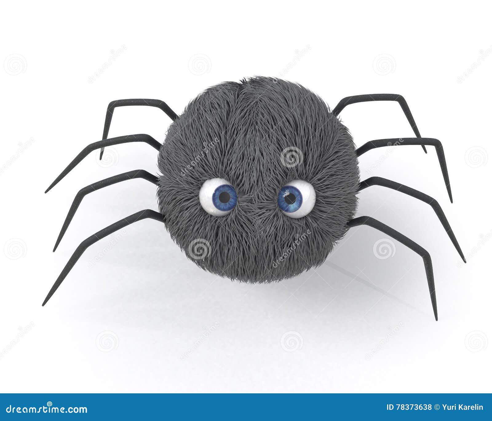3d Illustration Little, Fluffy Spider Stock Illustration - Illustration ...