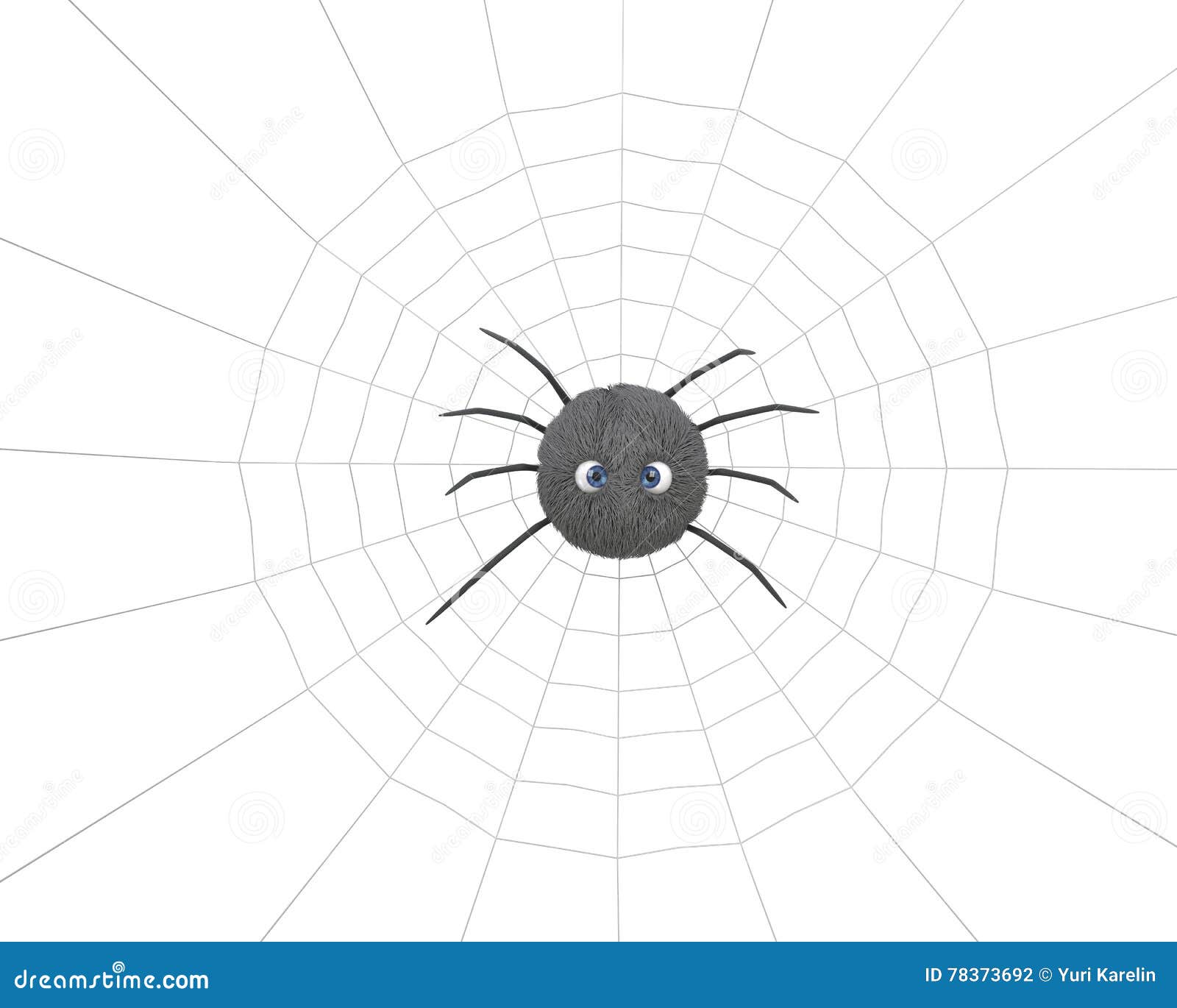 3d Illustration Little, Fluffy Spider Stock Illustration - Illustration ...
