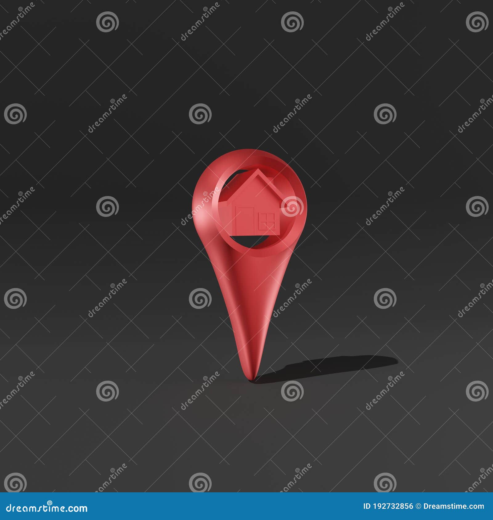 3d Illustration of Location Icon on Black Background Stock Illustration ...