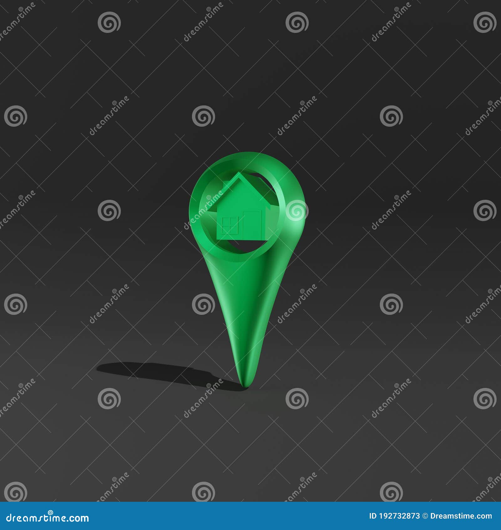 3d Illustration of Location Icon on Black Background Stock Illustration ...