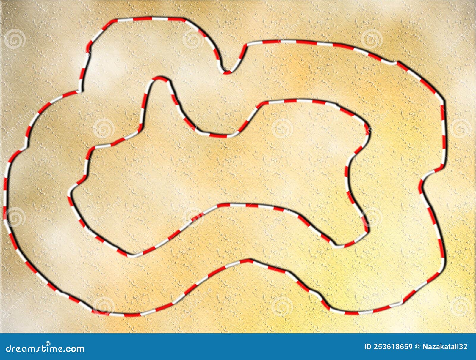 3D Illustration of Loop on Rough Texture Background. Racing Track for ...