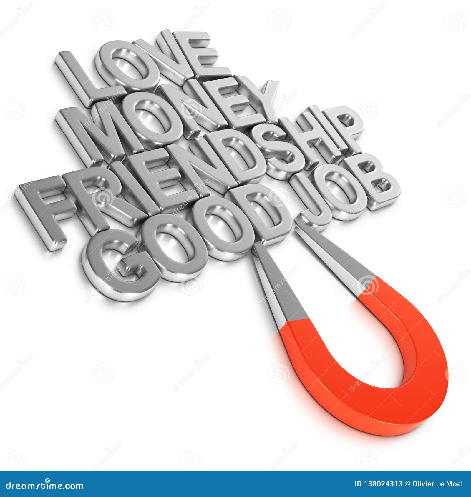 Law Of Attraction Attract Love Money Friendship And Good Job Stock