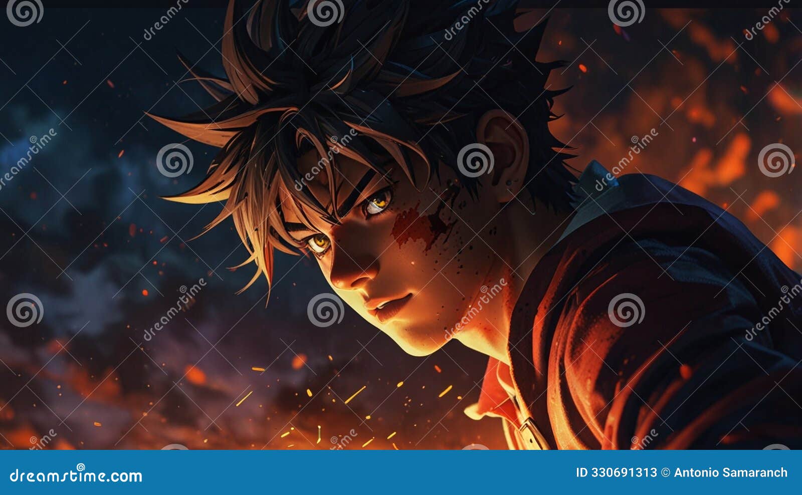 3d Illustration of a Male Vampire with Blood on His Face Stock ...