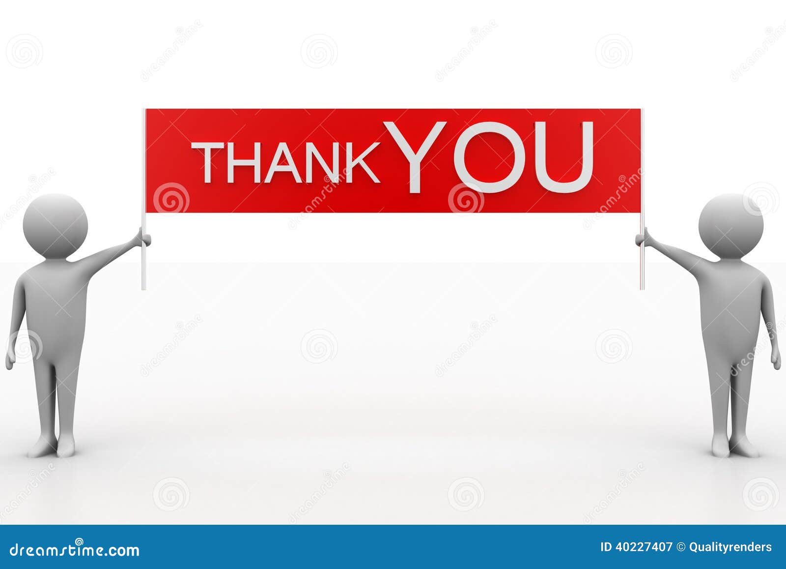 3d Illustration of Man Holding Thank You Banner Stock Illustration ...