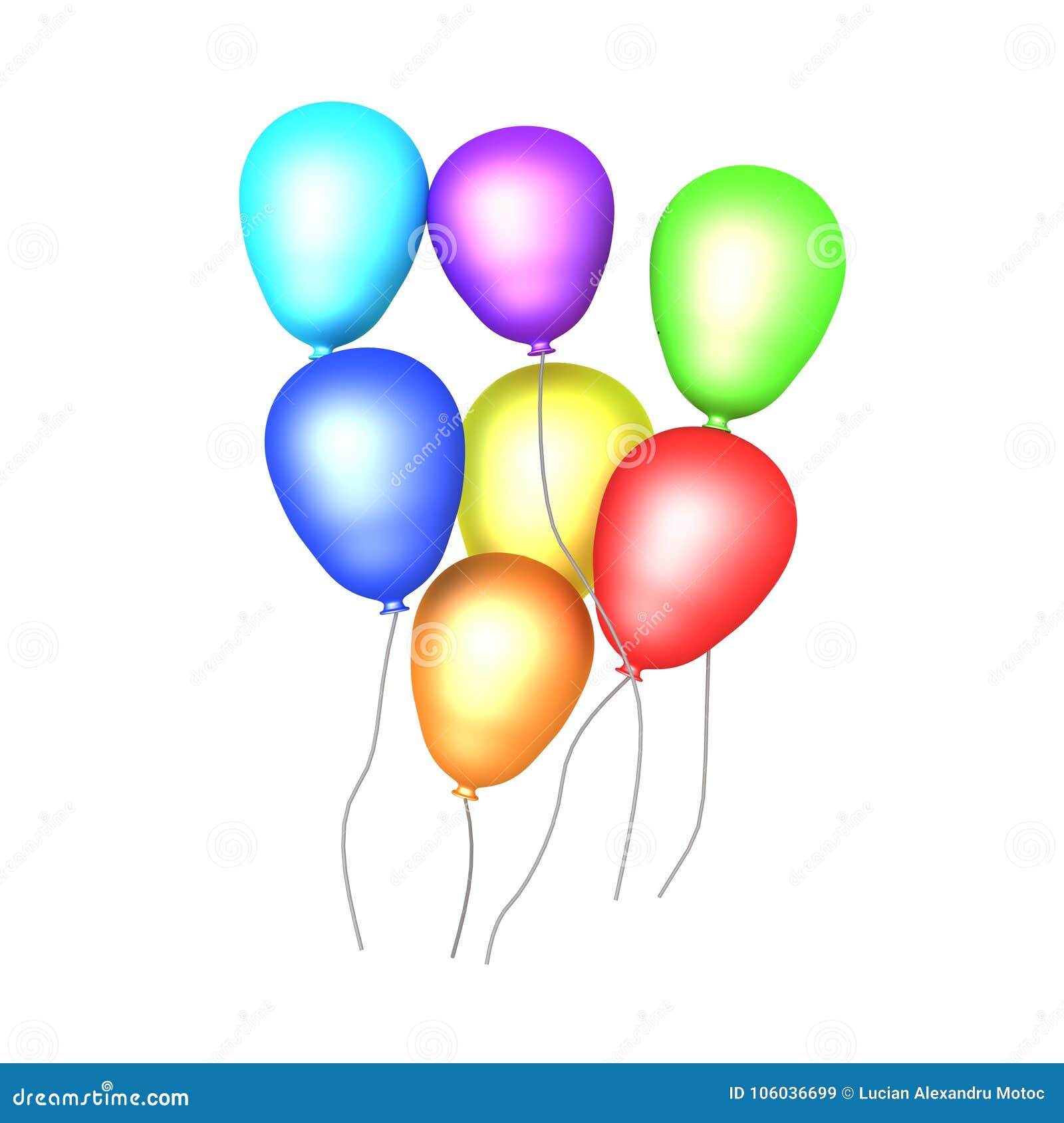 3D Illustration of Many Colorful Balloons Stock Illustration ...