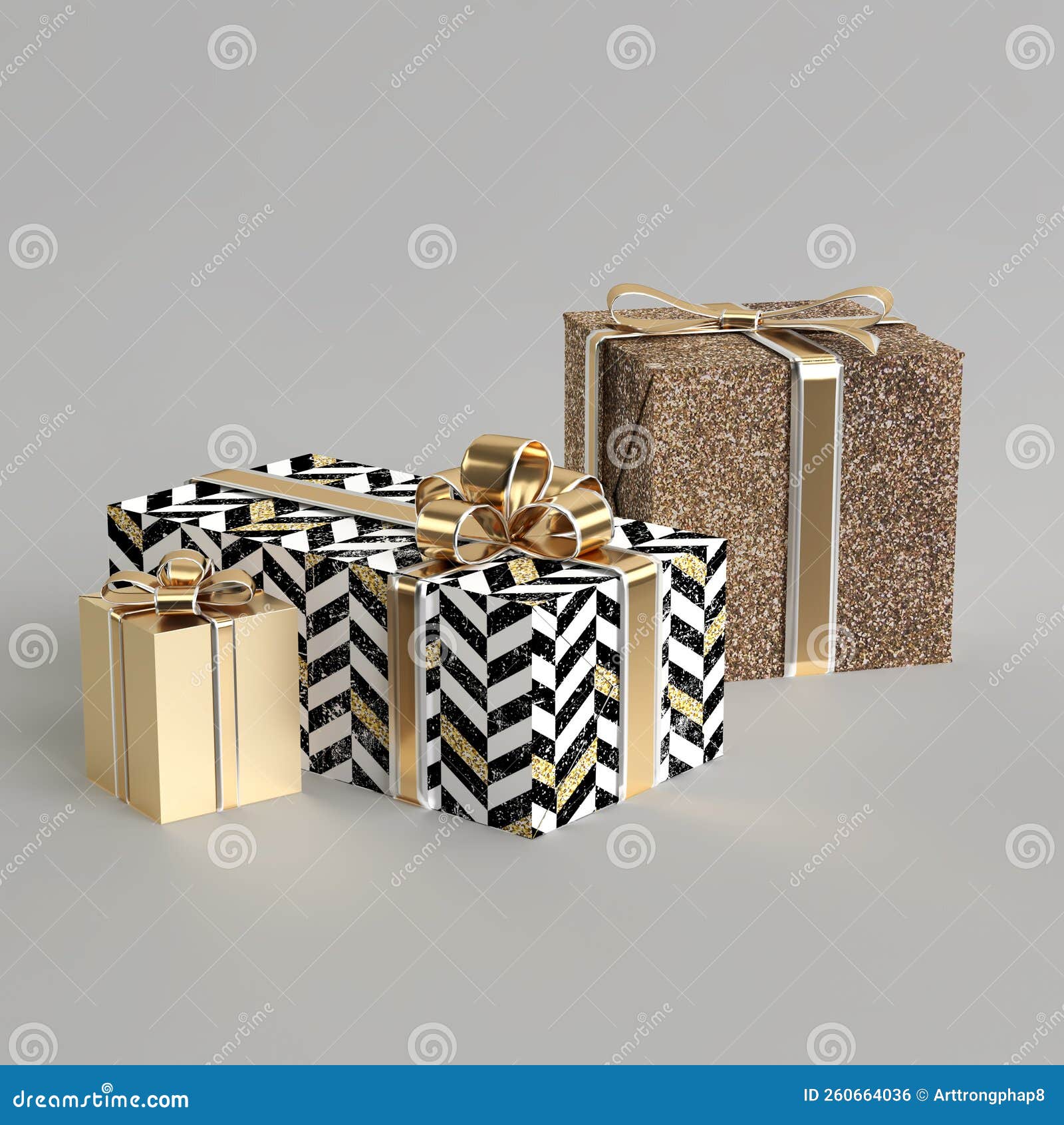 3d Illustration of Many Gift Boxes about Christmas Day Isolated on ...