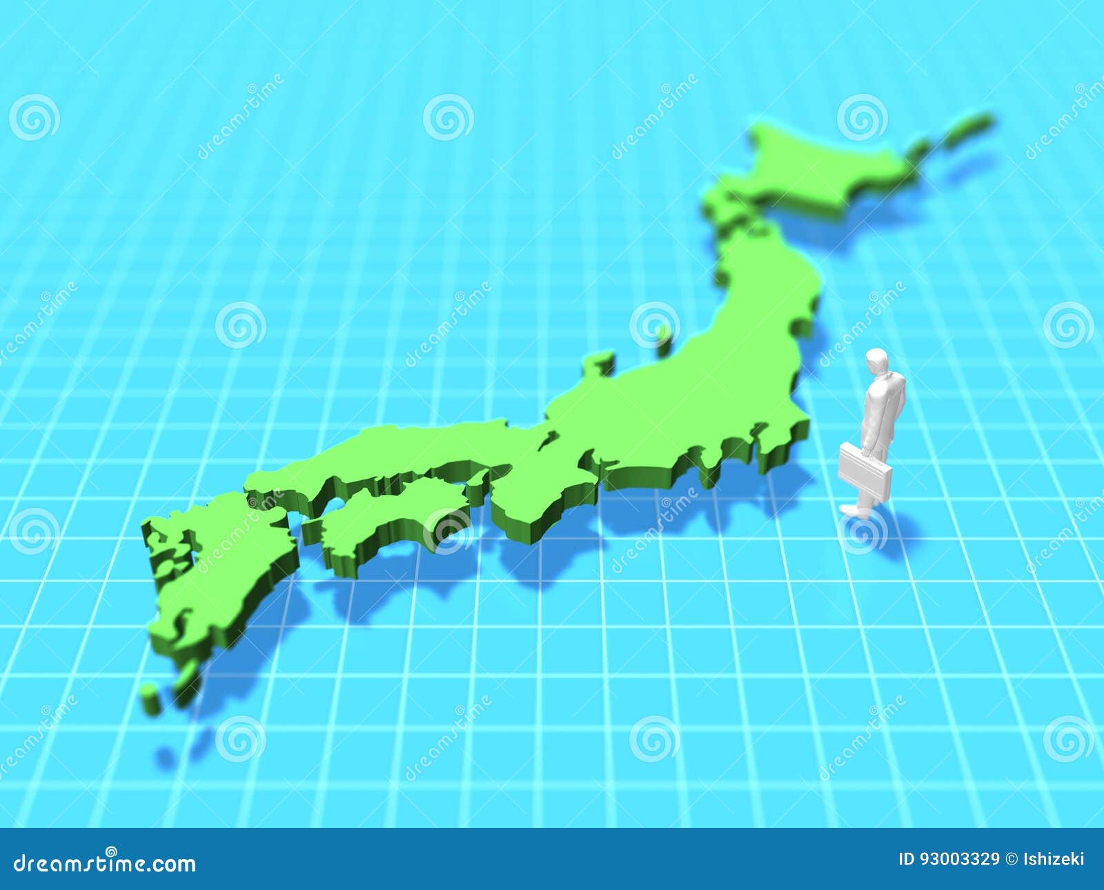 3D Illustration of Map of Japan Stock Illustration - Illustration of ...