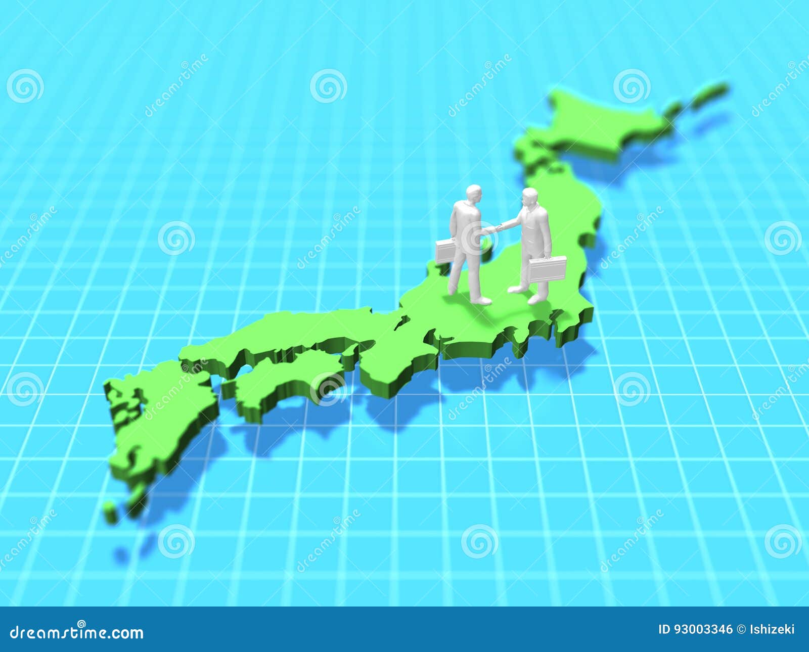 3D Illustration of Map of Japan Stock Illustration - Illustration of ...