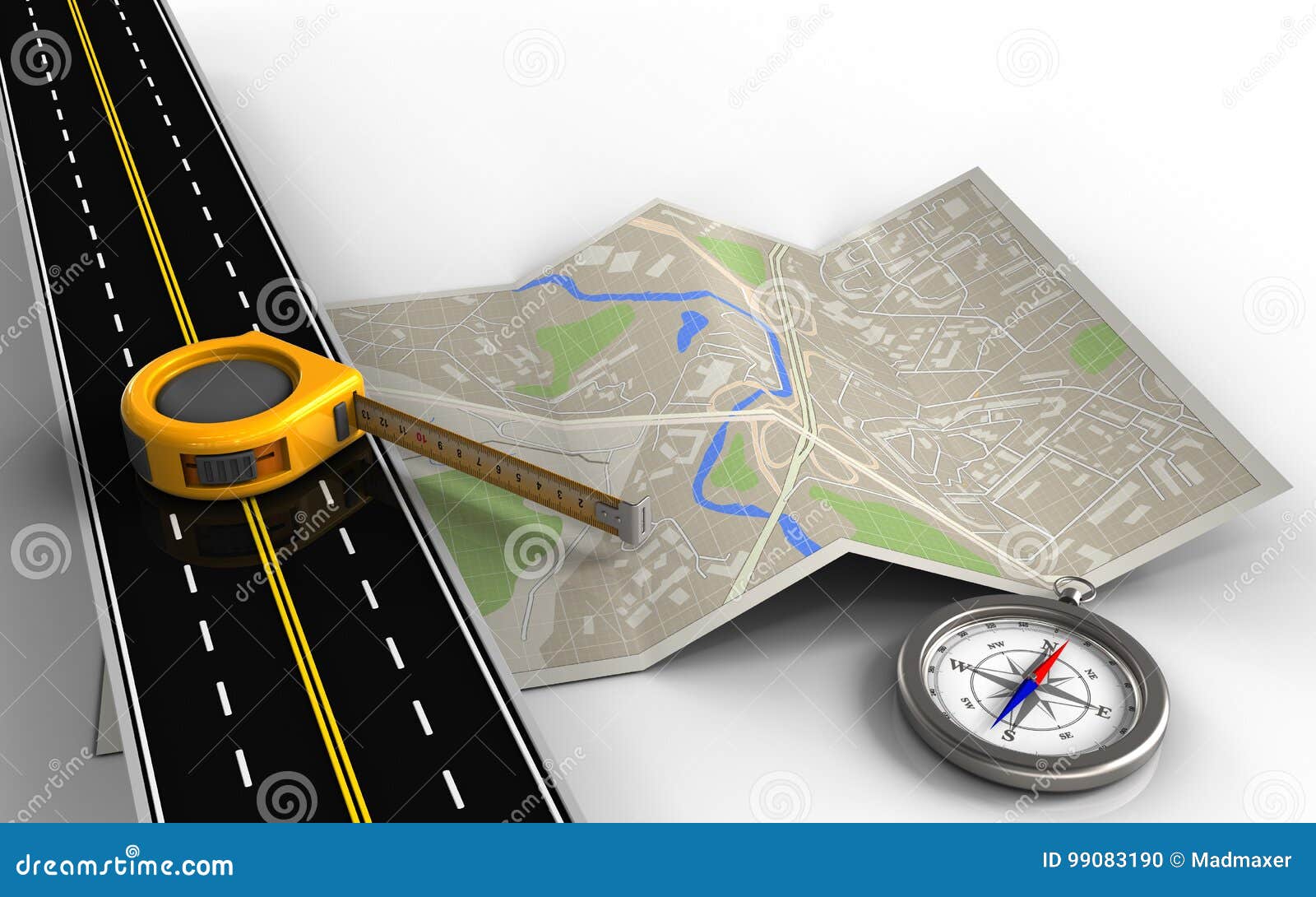 3d map paper stock illustration. Illustration of miles - 99083190