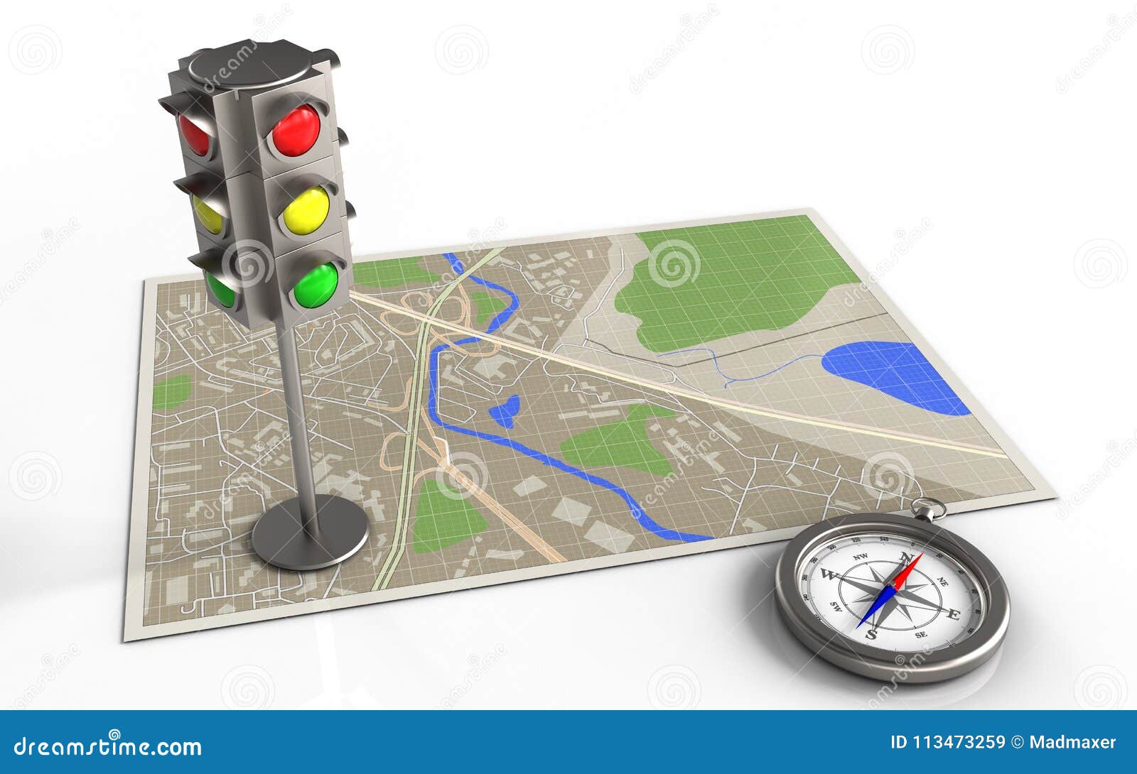 3d traffic light stock illustration. Illustration of city - 113473259