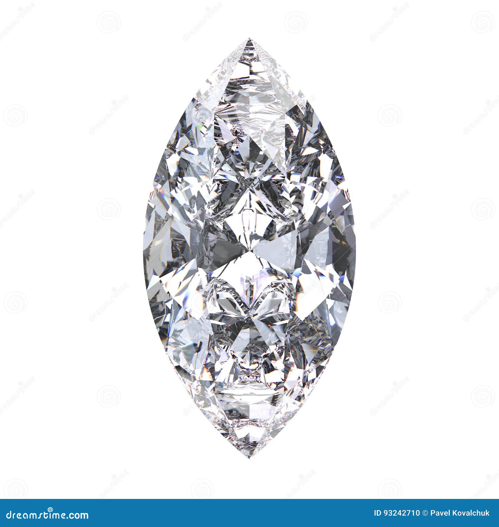3D Illustration Marquise Diamond Stone Stock Illustration ...