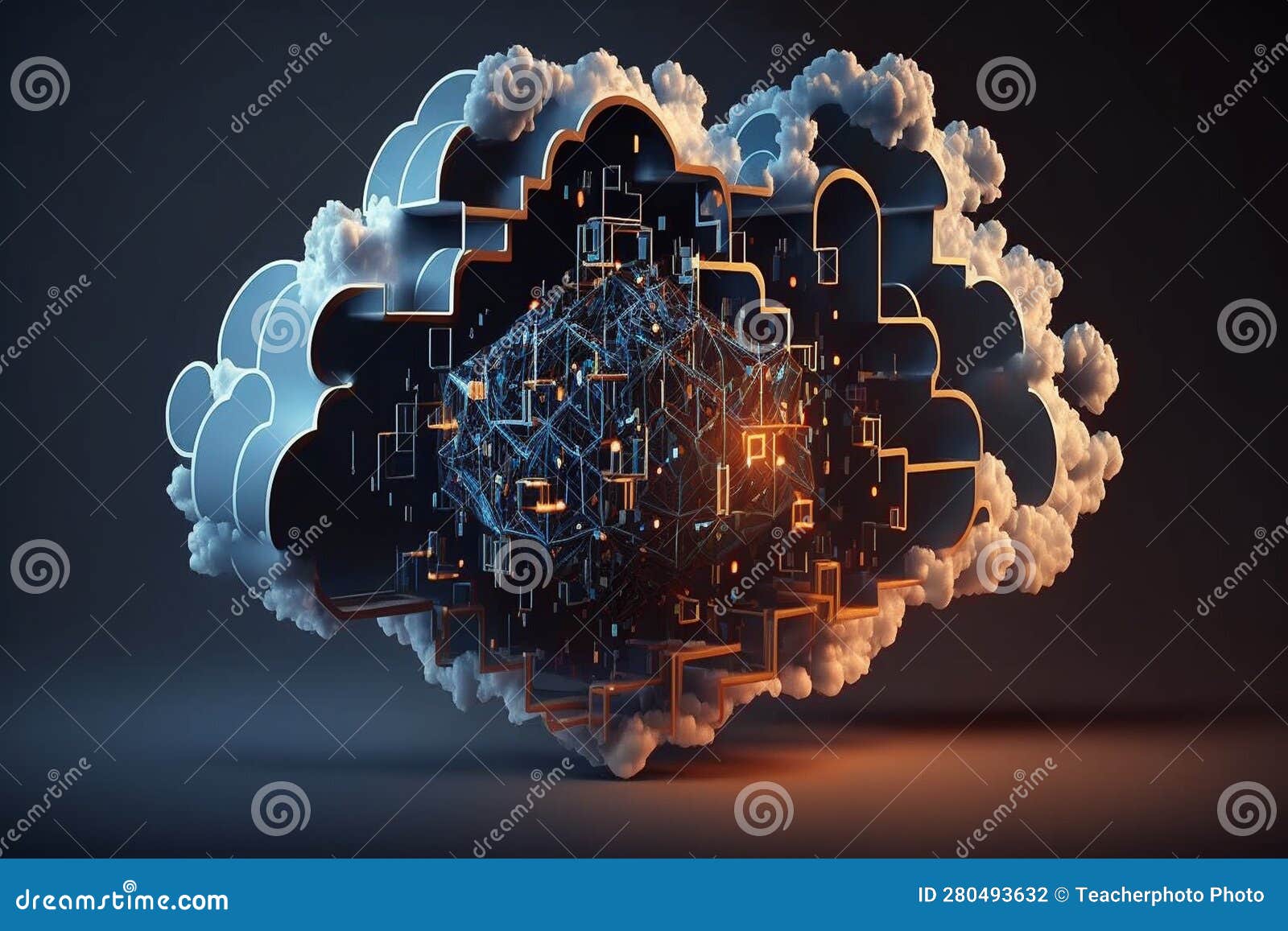 This 3D Illustration Masterfully Captures the Cloud Computing ...