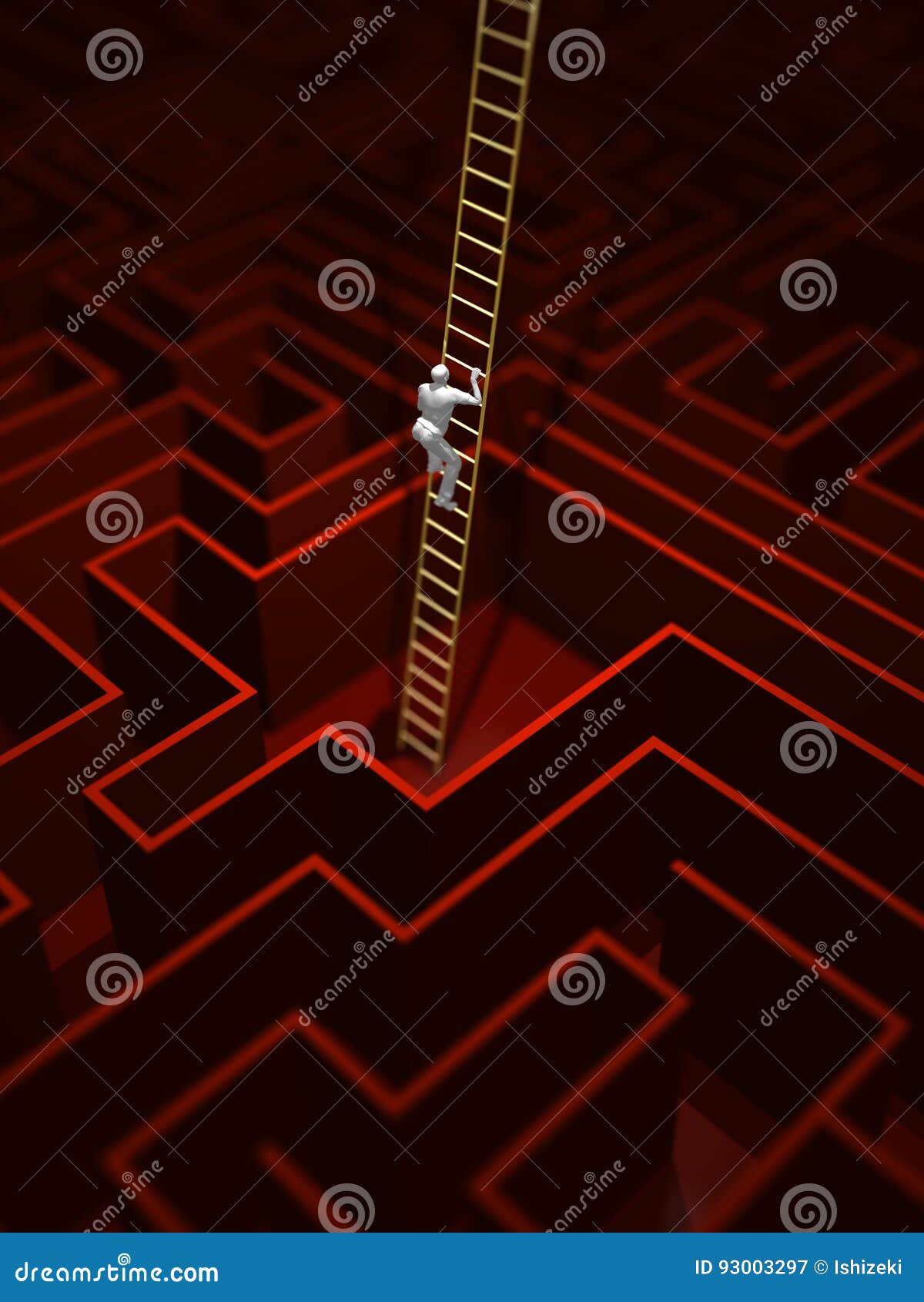 3D Illustration of Maze Labyrinth Stock Illustration - Illustration of ...