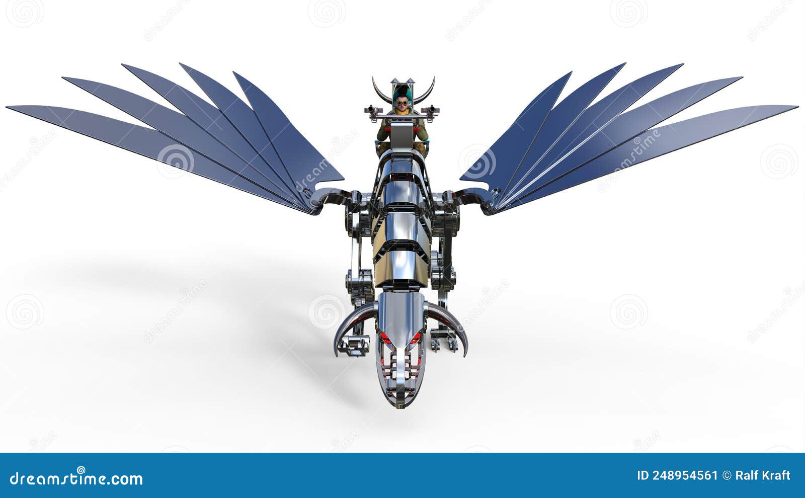3D-illustration of a Mechanic Steam Dragon Stock Illustration ...