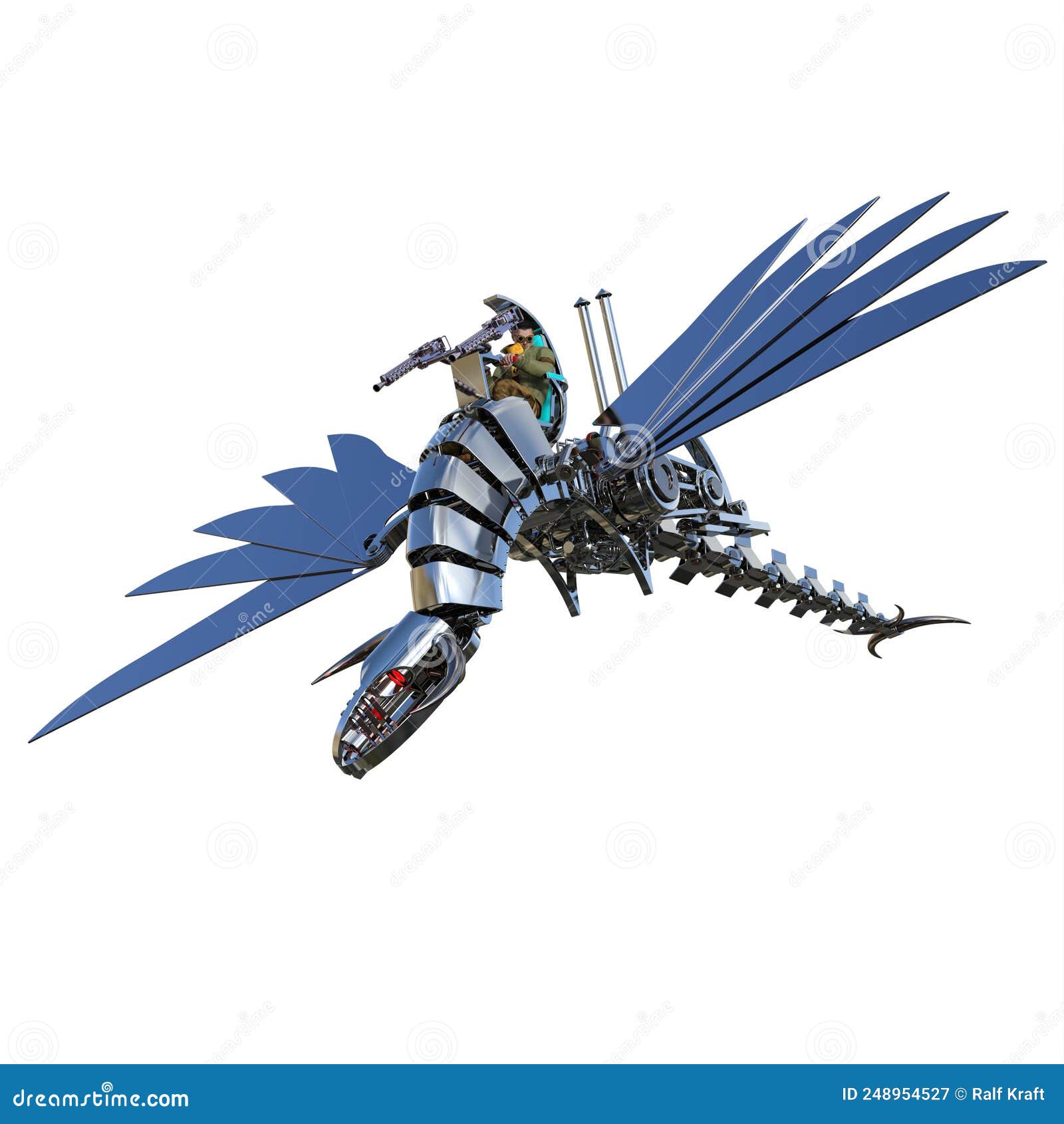 3D-illustration of a Mechanic Steam Dragon Stock Illustration ...