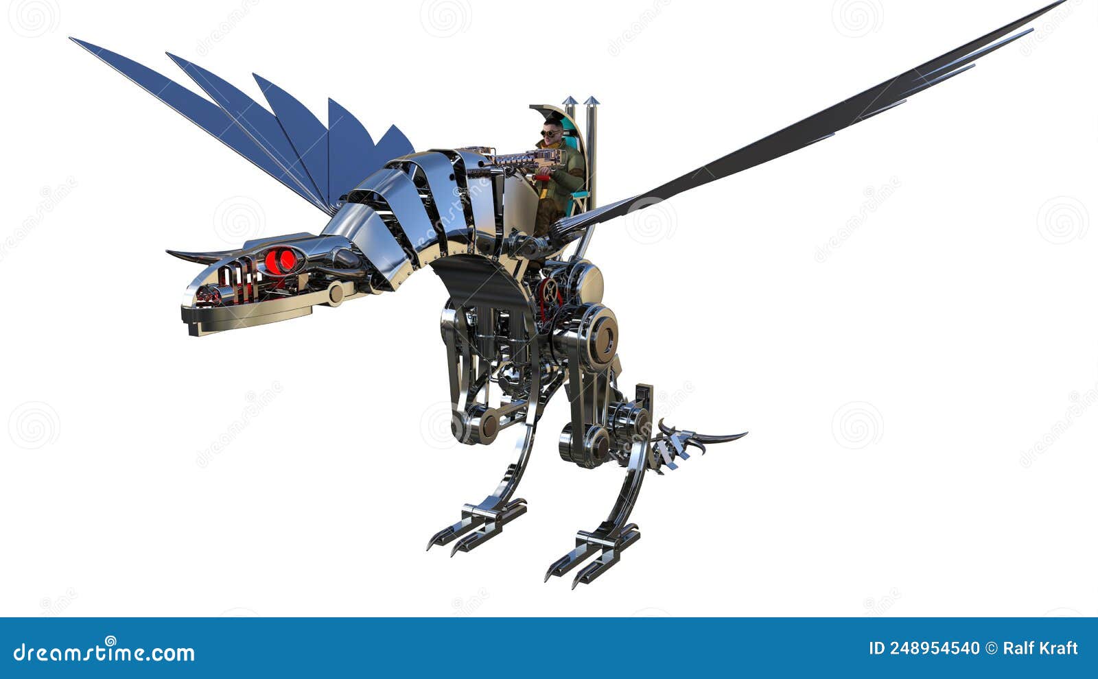 3D-illustration of a Mechanic Steam Dragon Stock Illustration ...