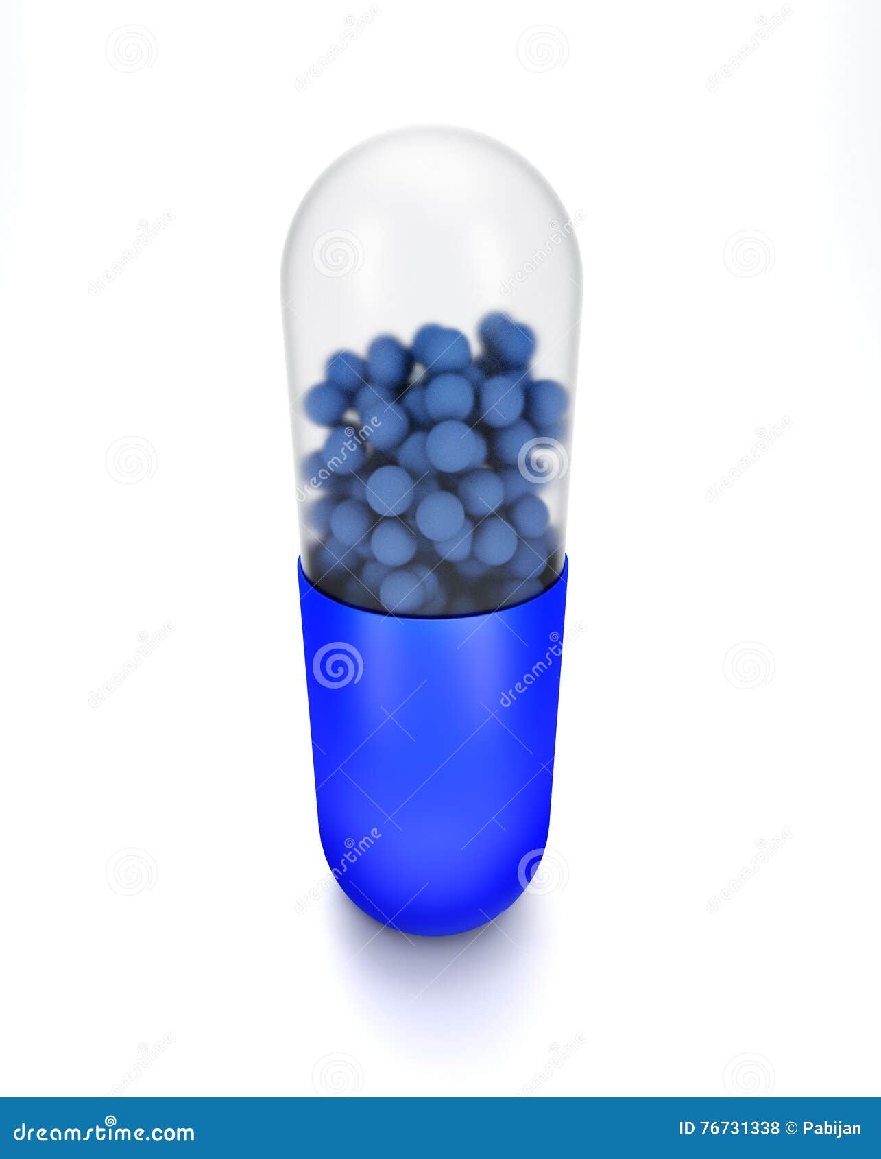 3D Illustration of Medical Pill with Small Capsules Stock Illustration ...
