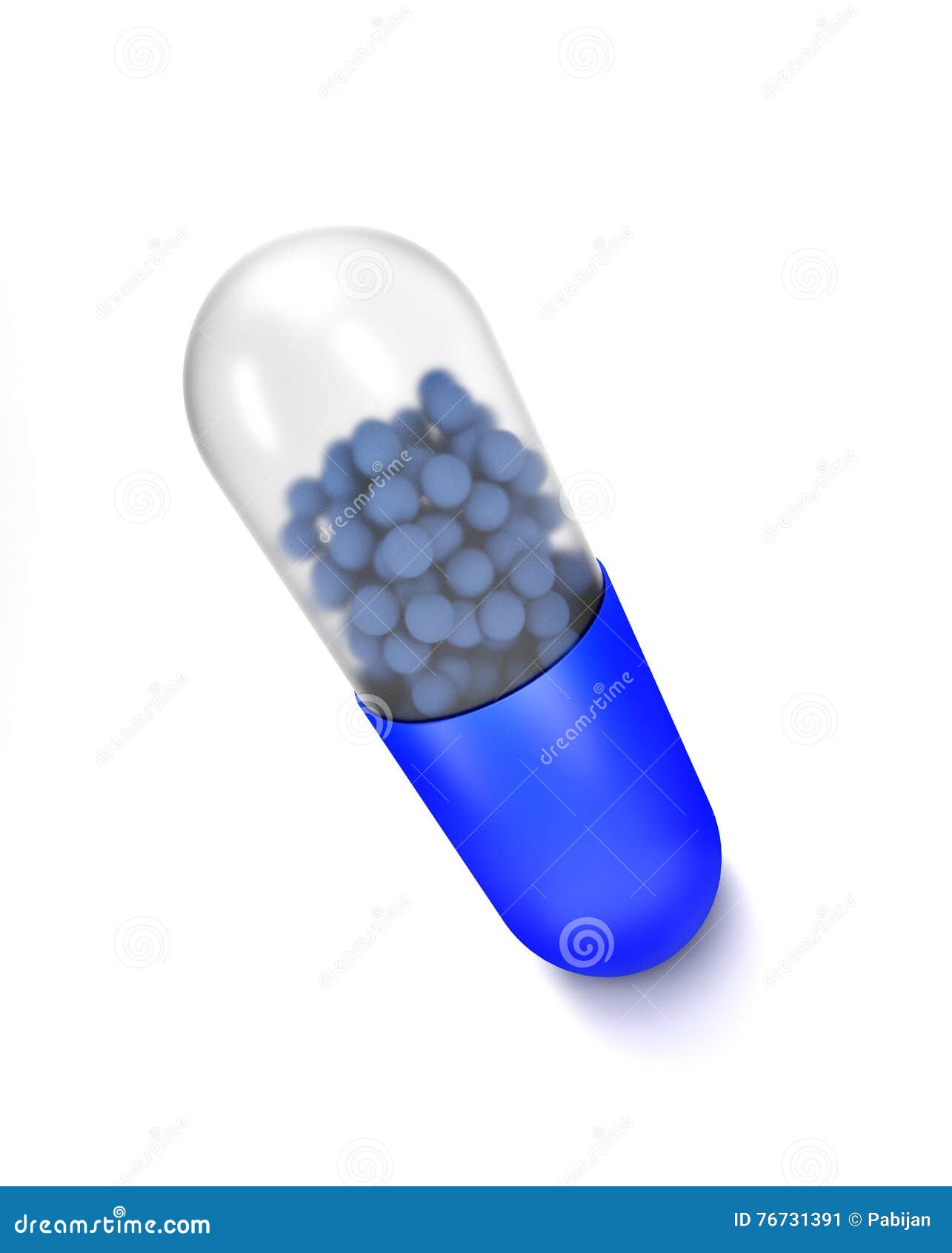 3D Illustration of Medical Pill with Small Capsules Stock Illustration ...