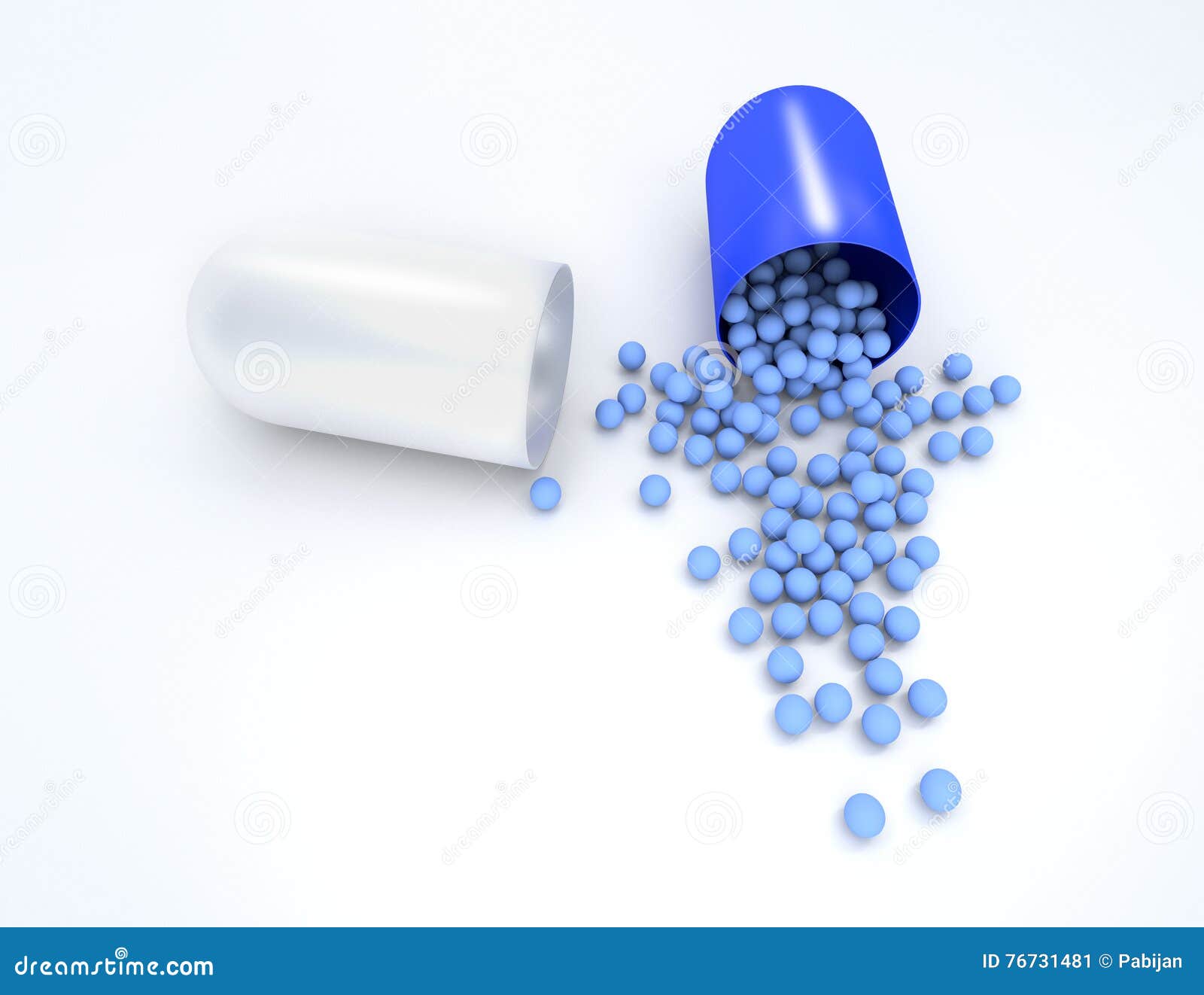 3D Illustration of Medical Pill with Small Capsules Stock Illustration ...