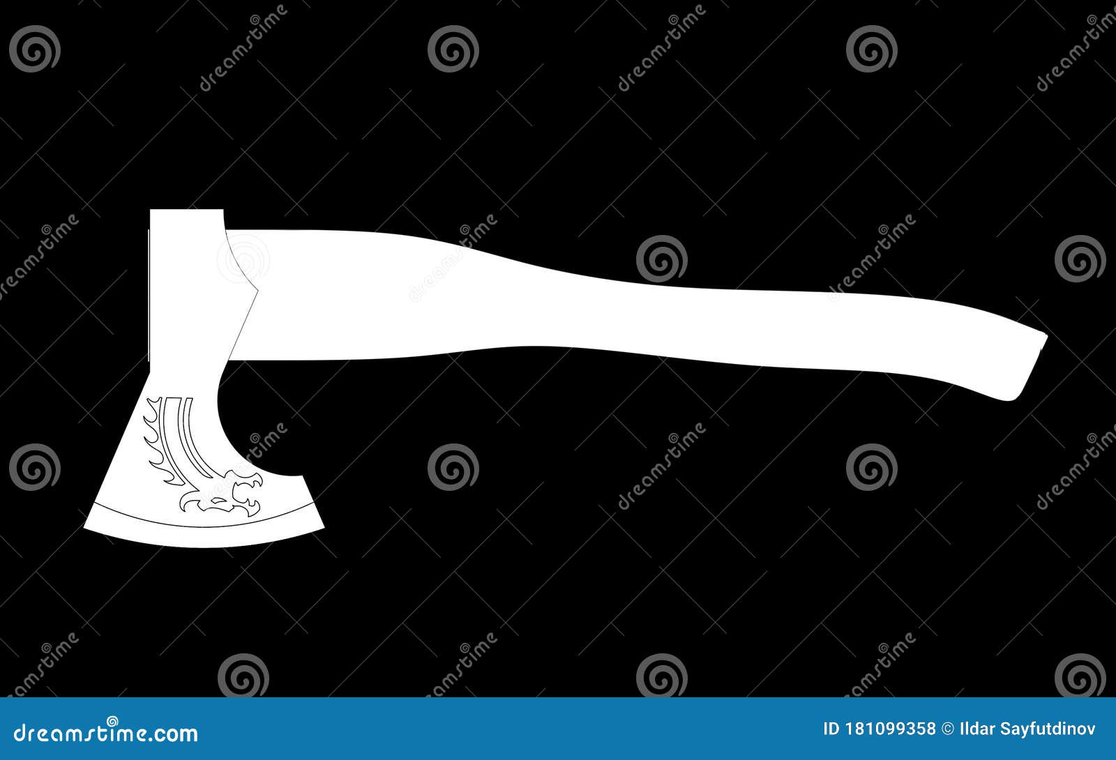 3d Illustration of Medieval Viking Axe Stock Illustration ...