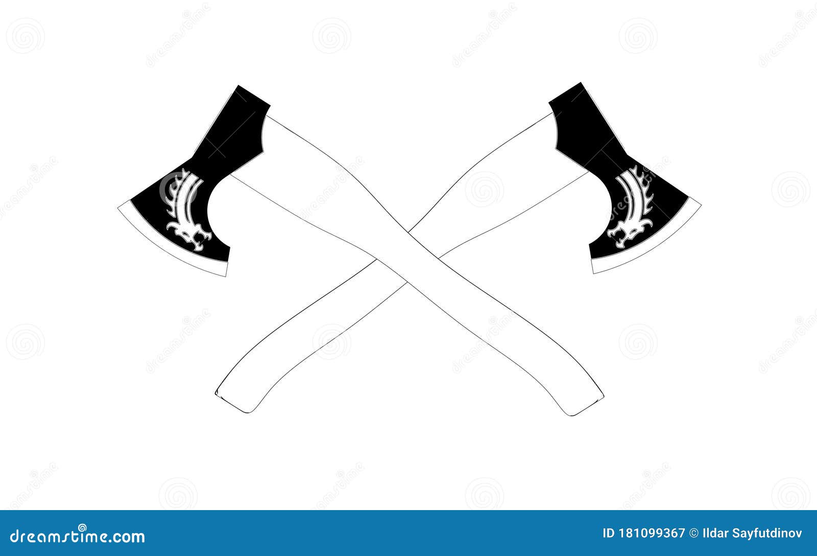 3d Illustration of Medieval Viking Axe Stock Illustration ...