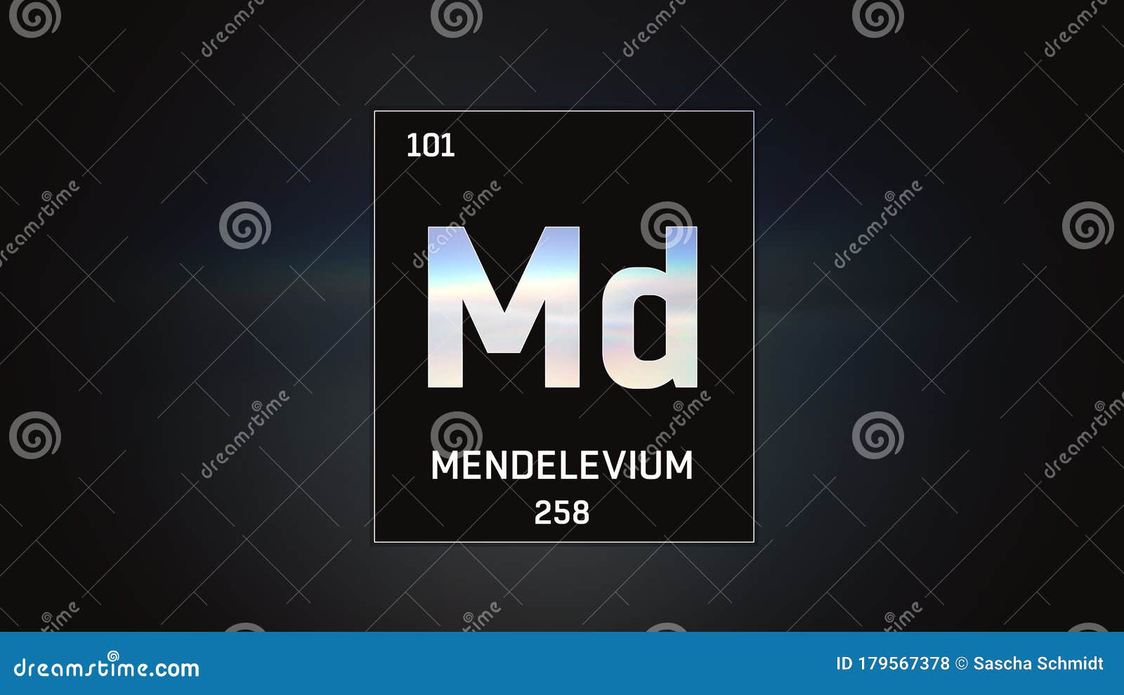 Mendelevium As Element 101 of the Periodic Table 3D Illustration on ...