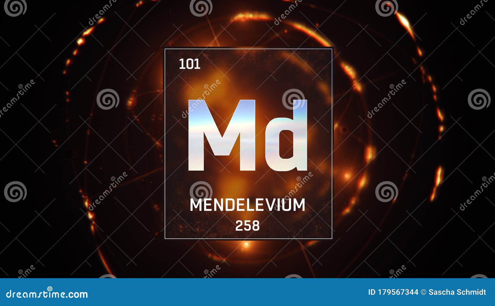 Mendelevium As Element 101 of the Periodic Table 3D Illustration on ...