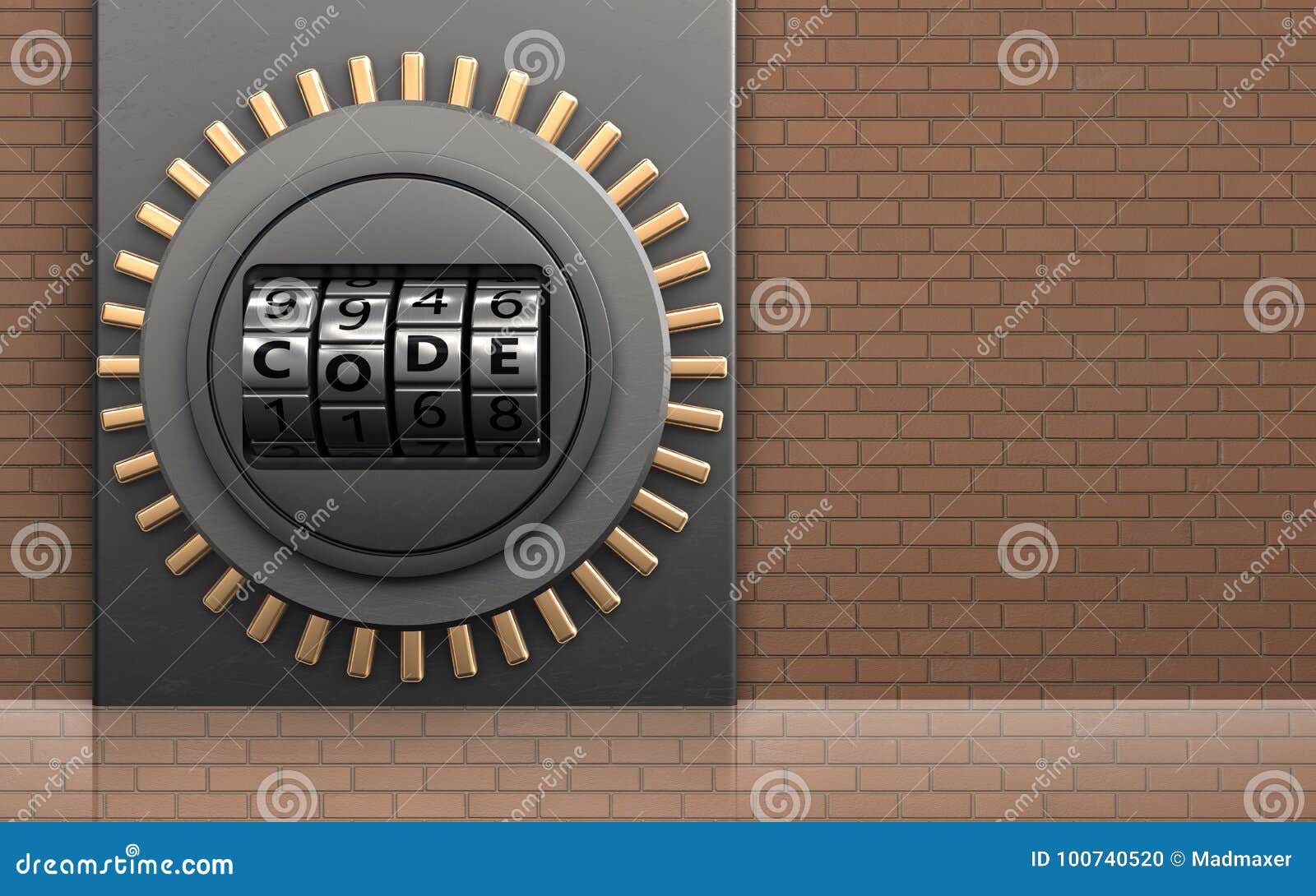 3d safe code dial stock illustration. Illustration of business - 100740520