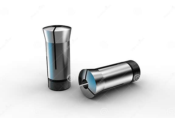 3D Illustration of Metal Collets for Instruments Stock Illustration ...