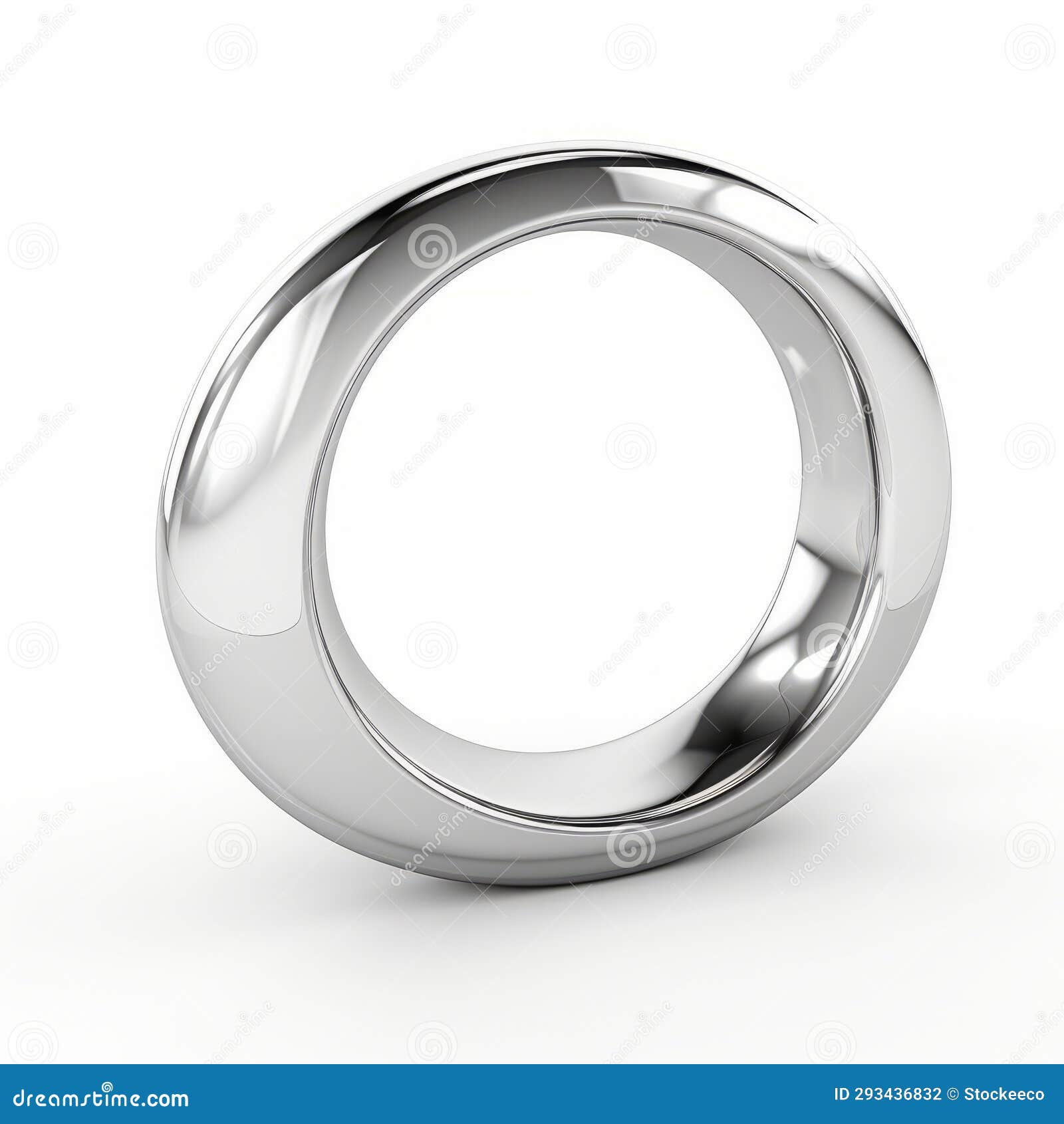 3d Illustration of Metal Ring Jewelry on White Background Stock ...