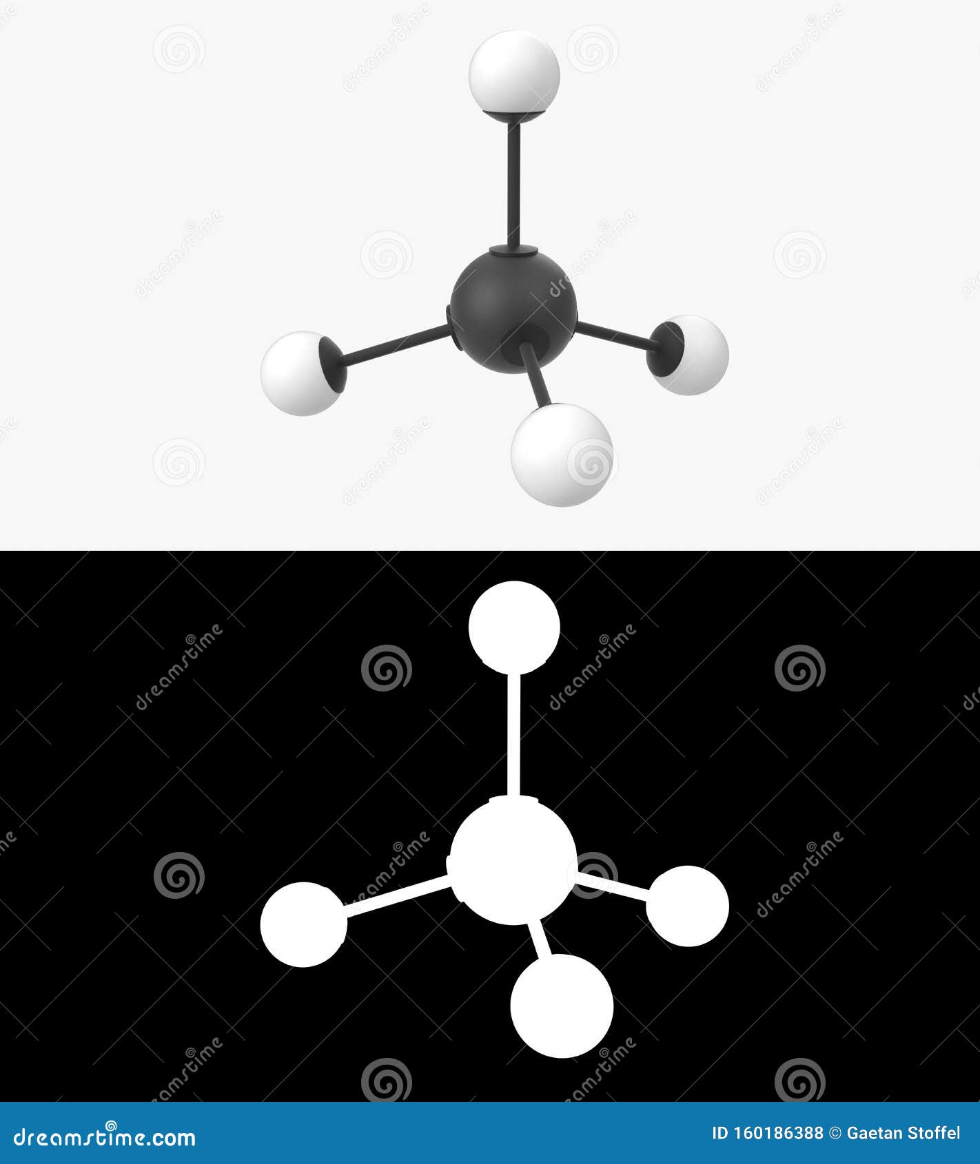 3D Illustration Of Methane Molecule Royalty-Free Cartoon ...
