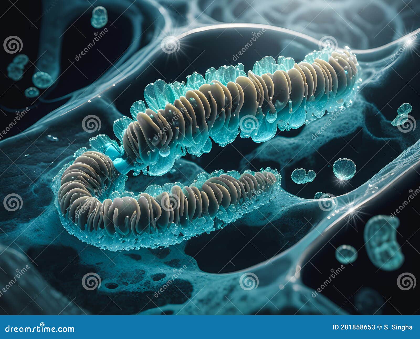 3D Illustration of Microscopic Protozoa, E-Coli Cells. Generative Ai ...