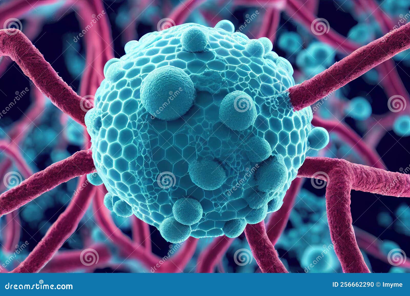 2D Illustration of Microscopic View of Bacteria and Virus Cells Stock ...