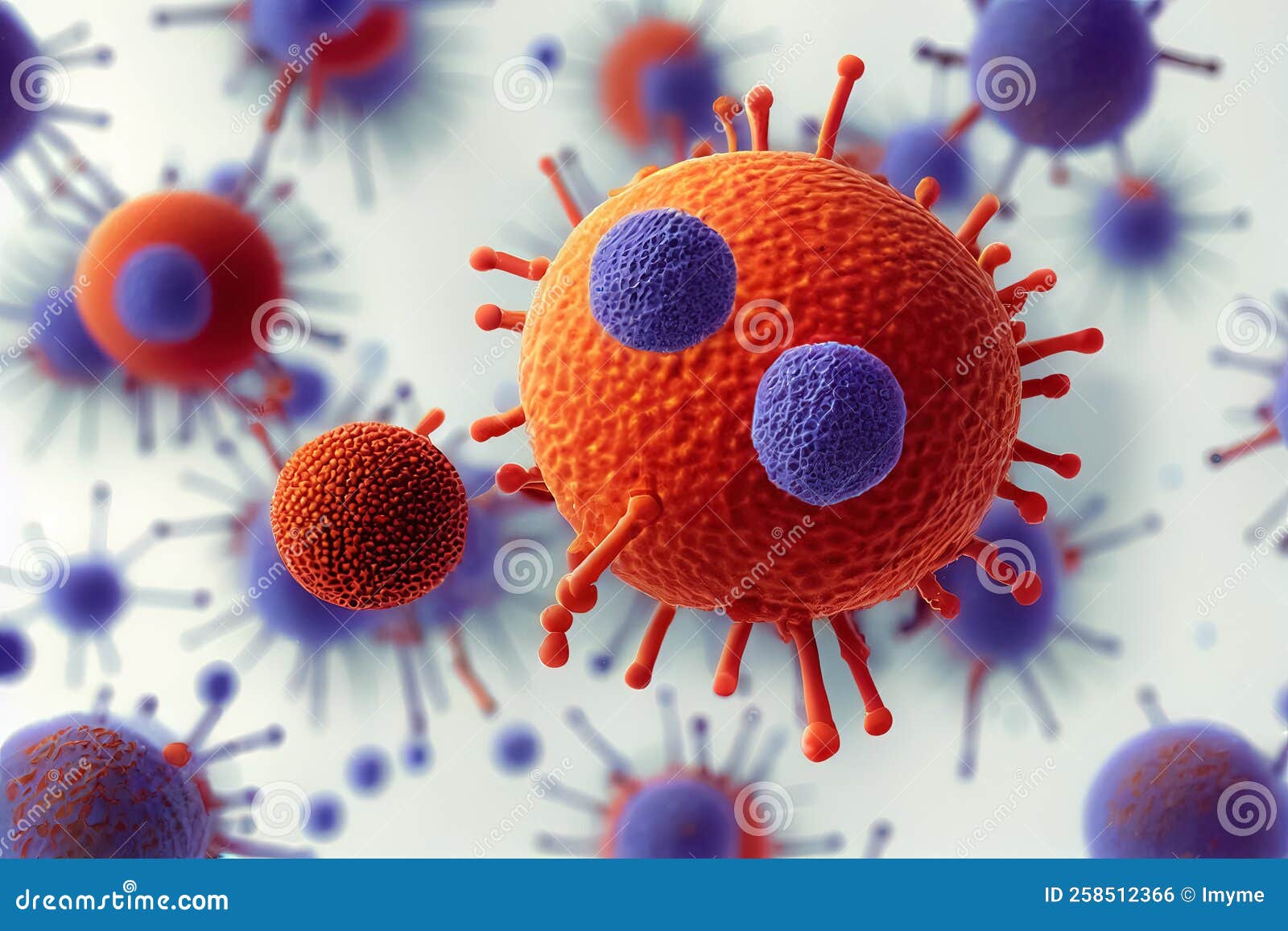 2D Illustration of Microscopic View of Bacteria and Virus Cells Stock ...