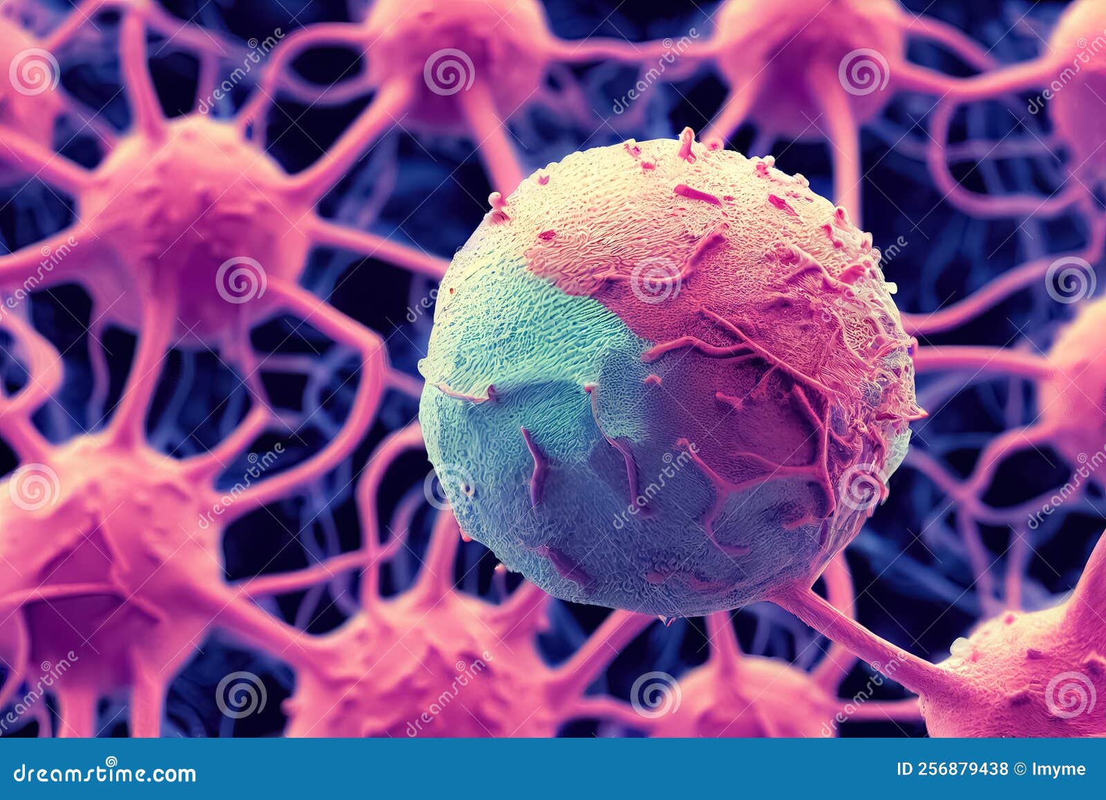 2D Illustration of Microscopic View of Bacteria and Virus Cells Stock ...