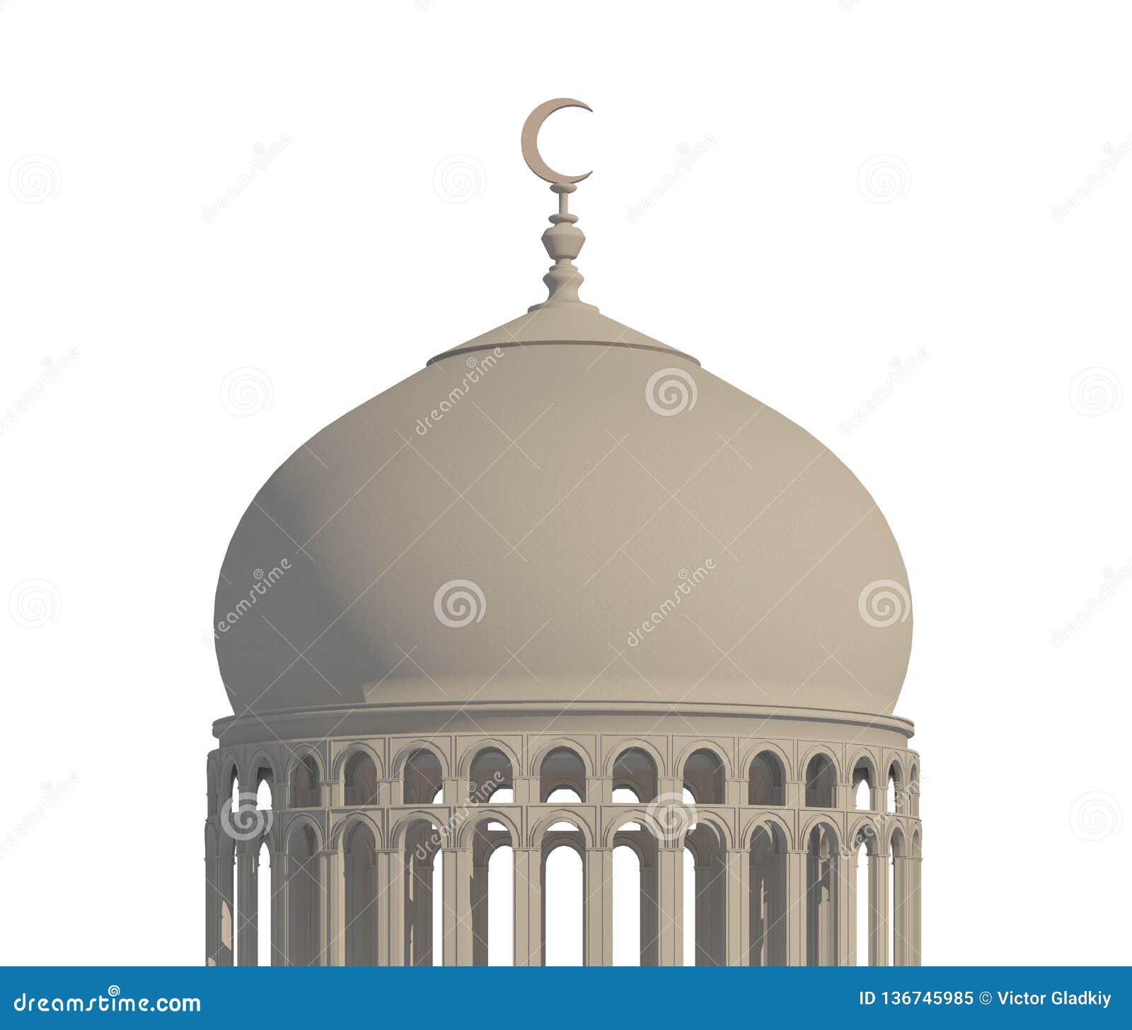 Original Design Middle East Building Isolated on White Background 3d ...