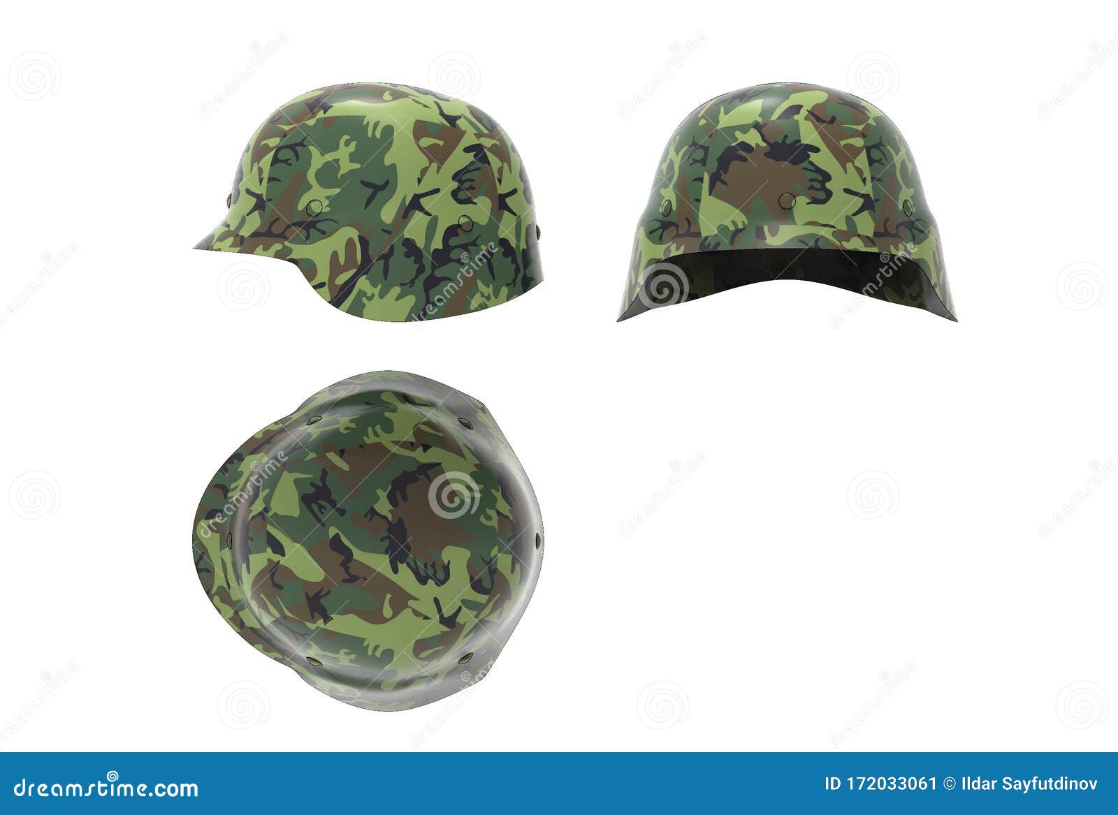 3d Illustration of Military Helmet Stock Illustration - Illustration of ...