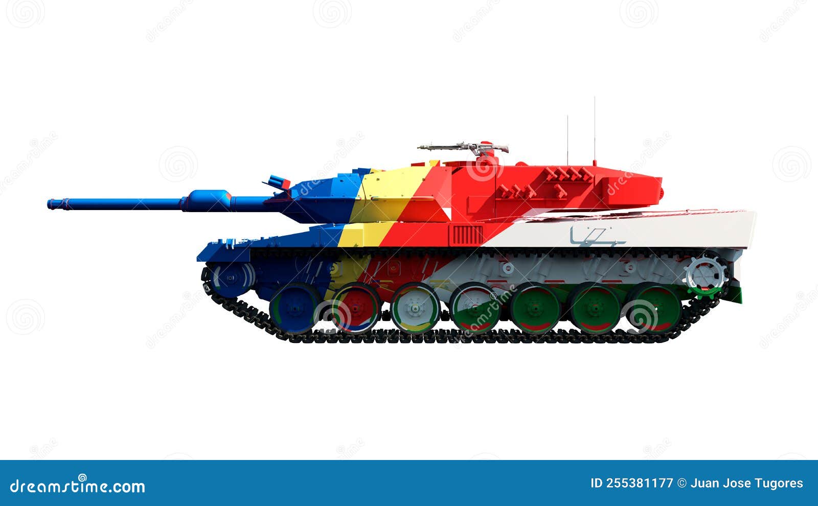 Tanks painted with flag stock illustration. Illustration of personnel ...