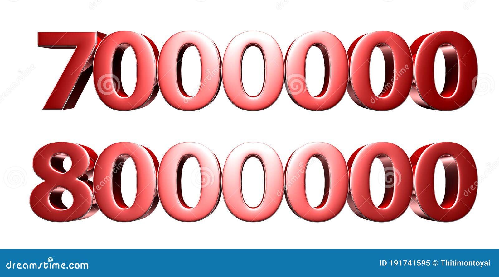 7 Million and 8 Million 3d. Stock Illustration - Illustration of ...