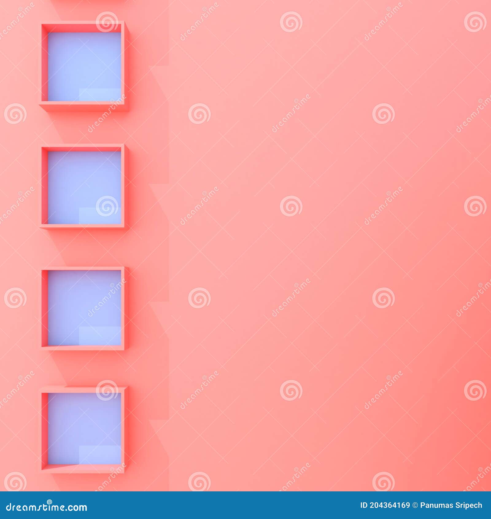 3D Illustration of Minimal Architecture Abstract Windows on Building ...